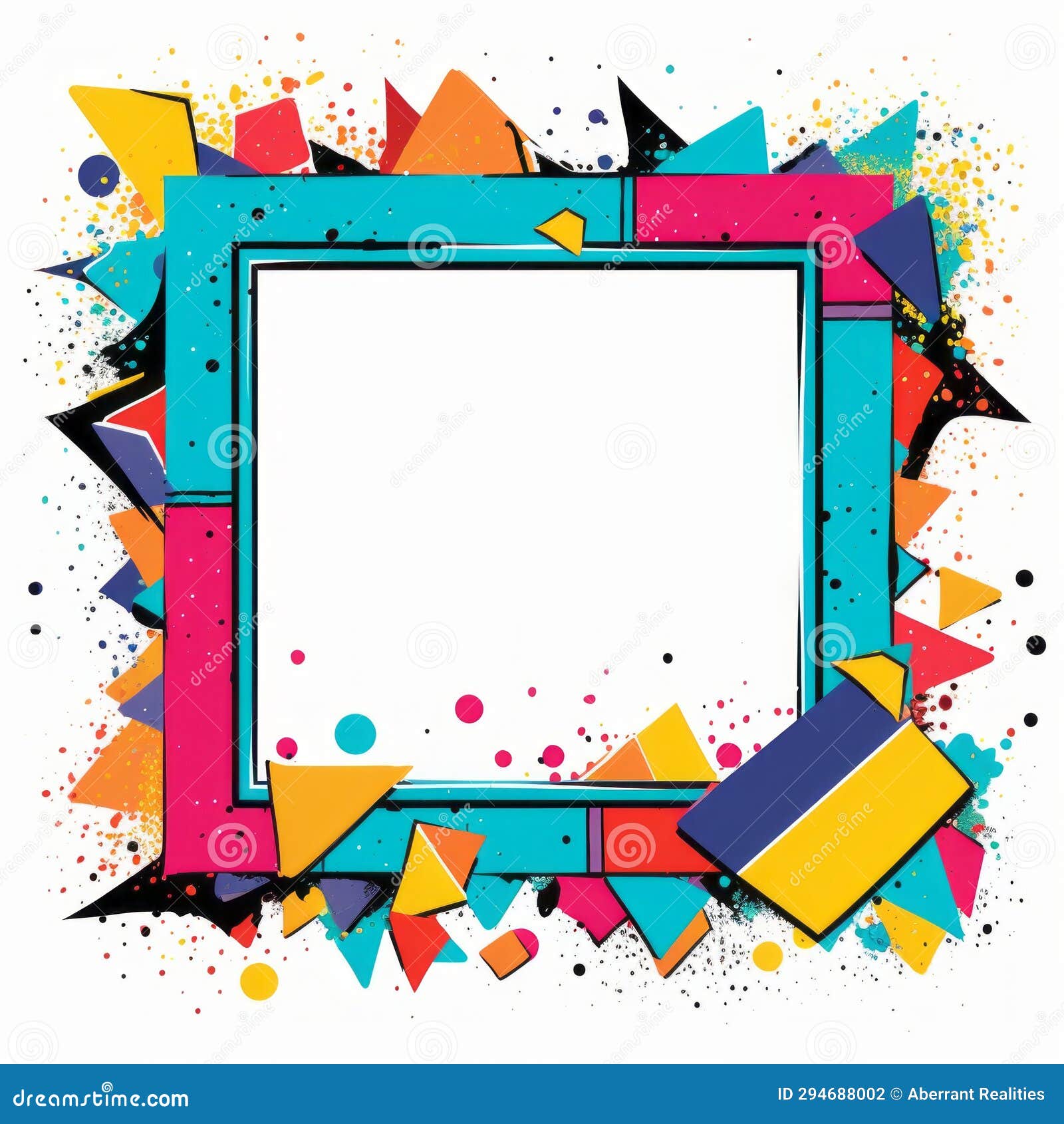 Colorful Square Frame on a White Background Stock Illustration ...
