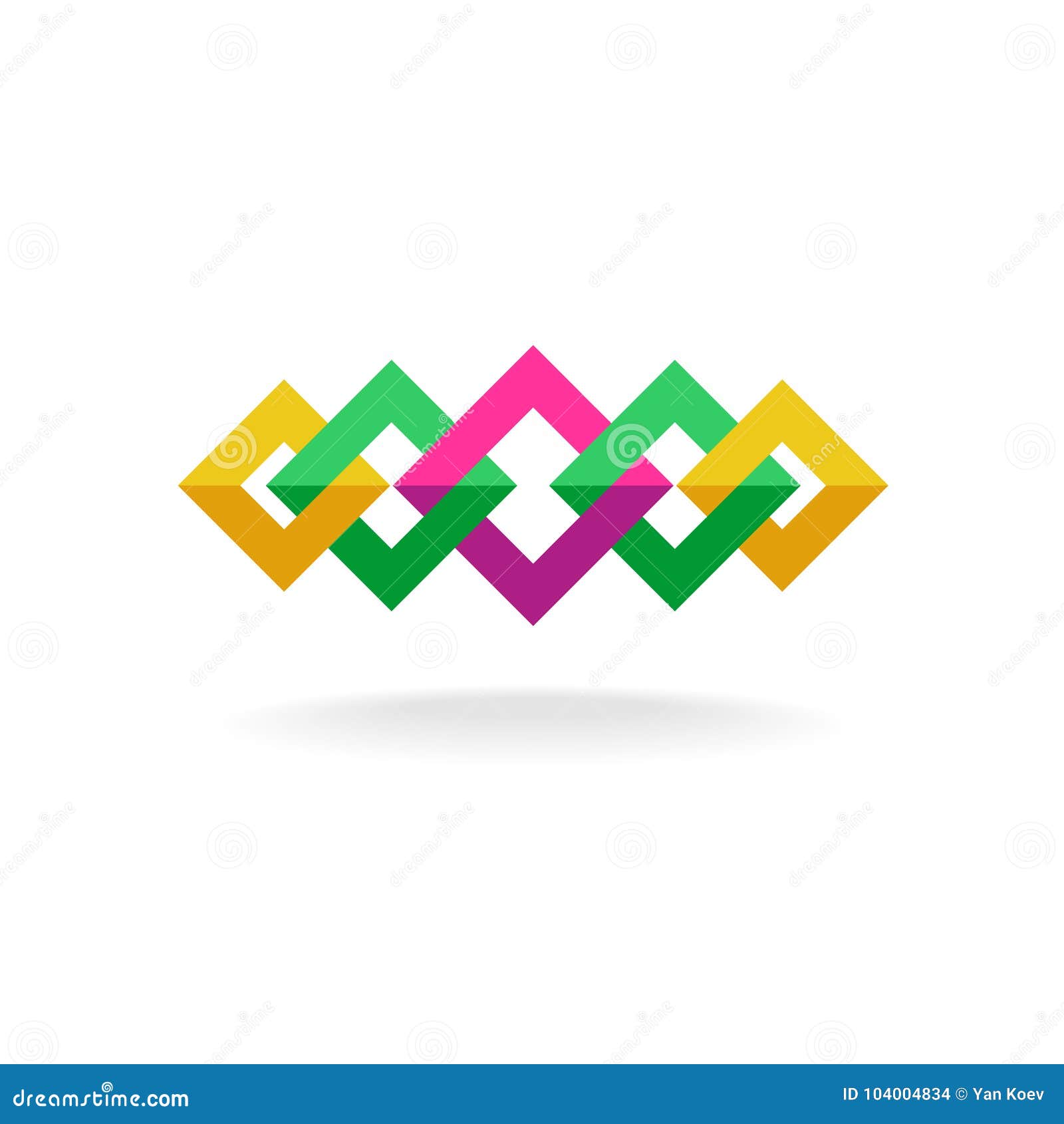Colorful Square Frames Links Logo Stock Vector - Illustration of flat ...