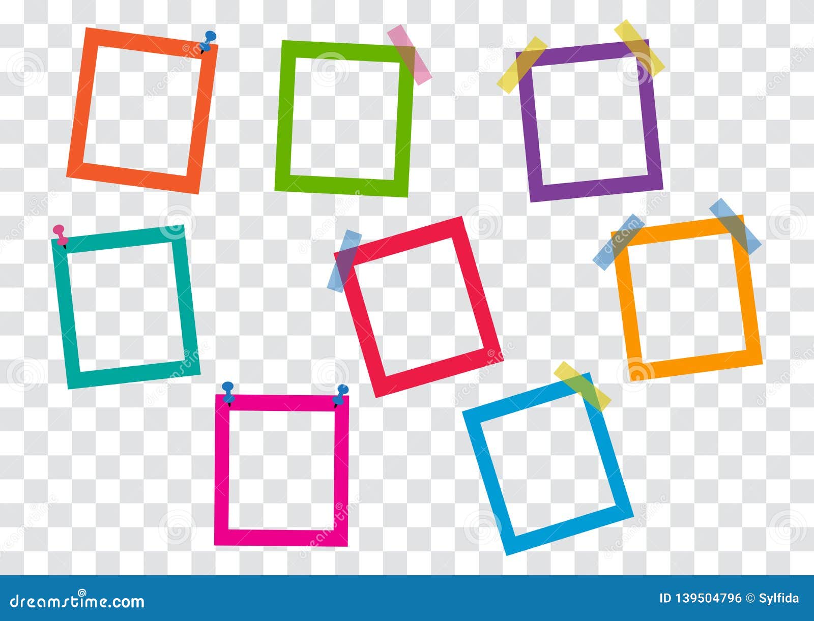 Colorful Square Frames. Vector Illustration Stock Illustration ...