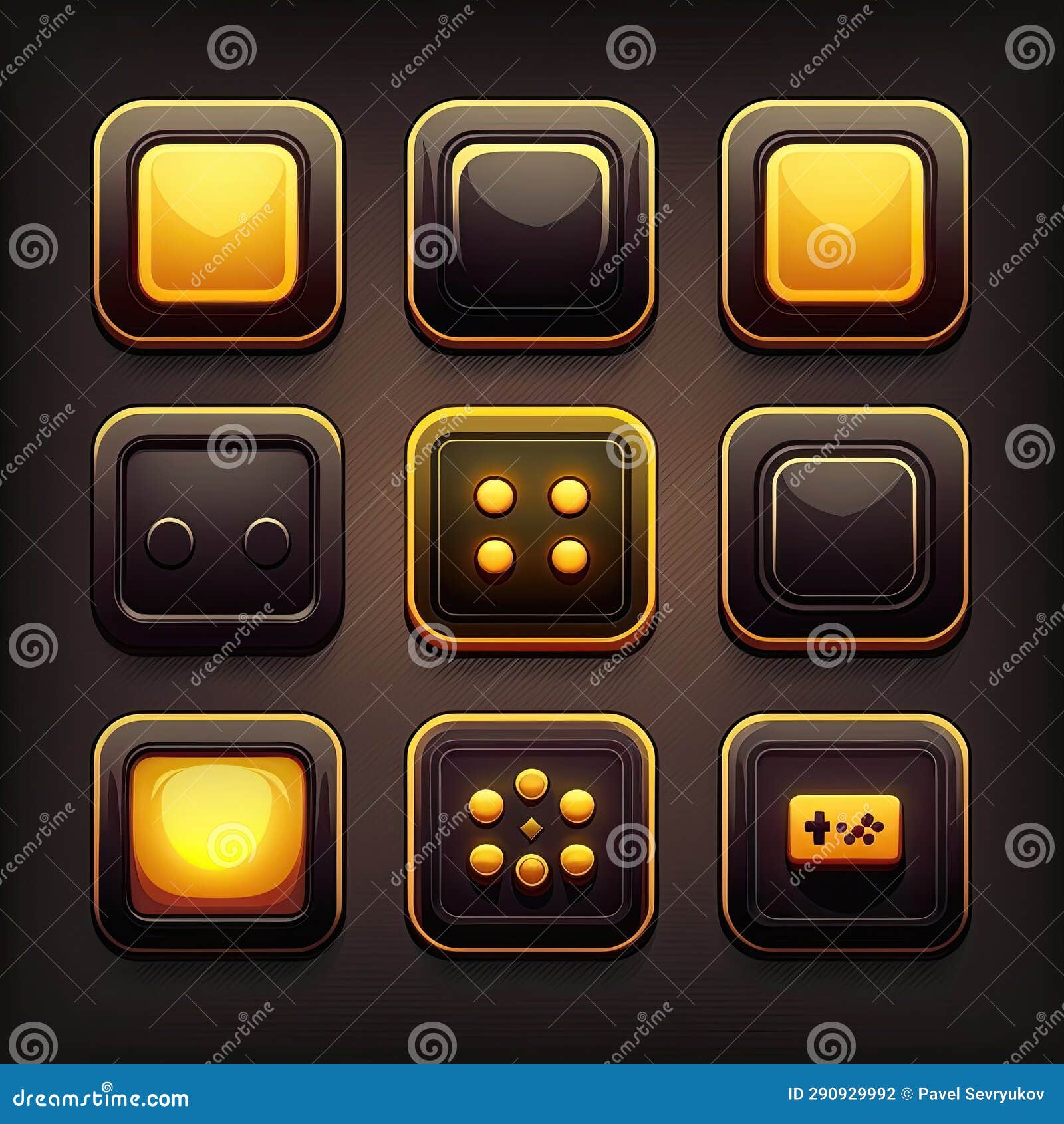 Colorful Square Game Button Ai Generated Stock Illustration ...