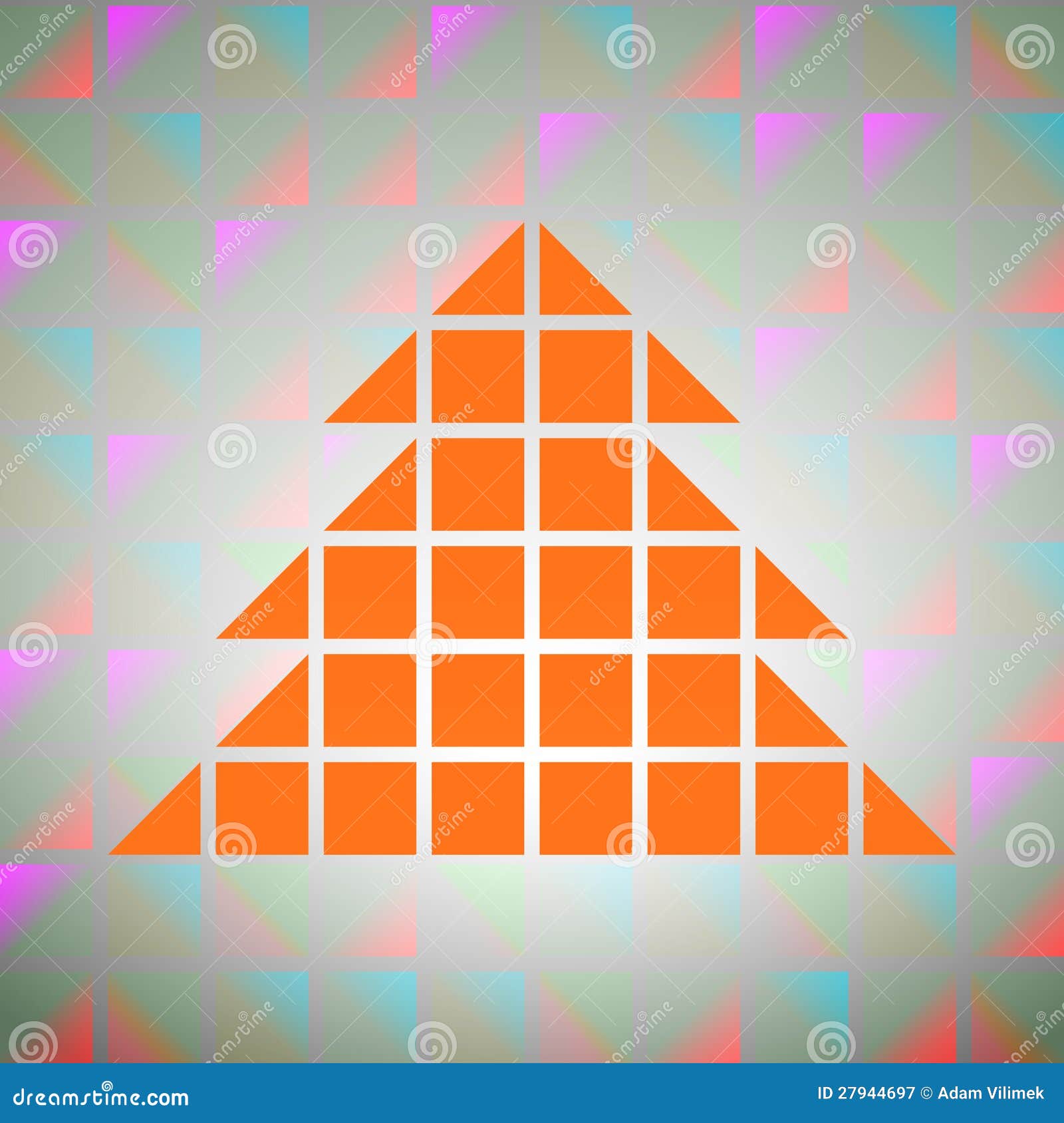 Colorful Square Grid with Tree Silhouette Vector Stock Vector ...