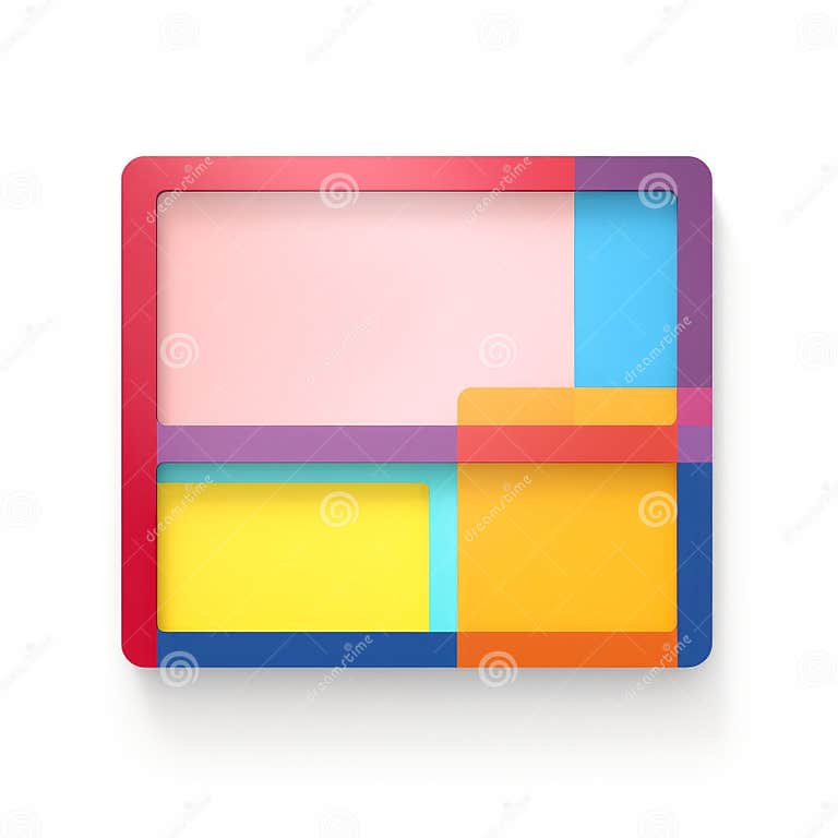 Colorful Square Icon with Layered Compositions - Rectangular Fields ...