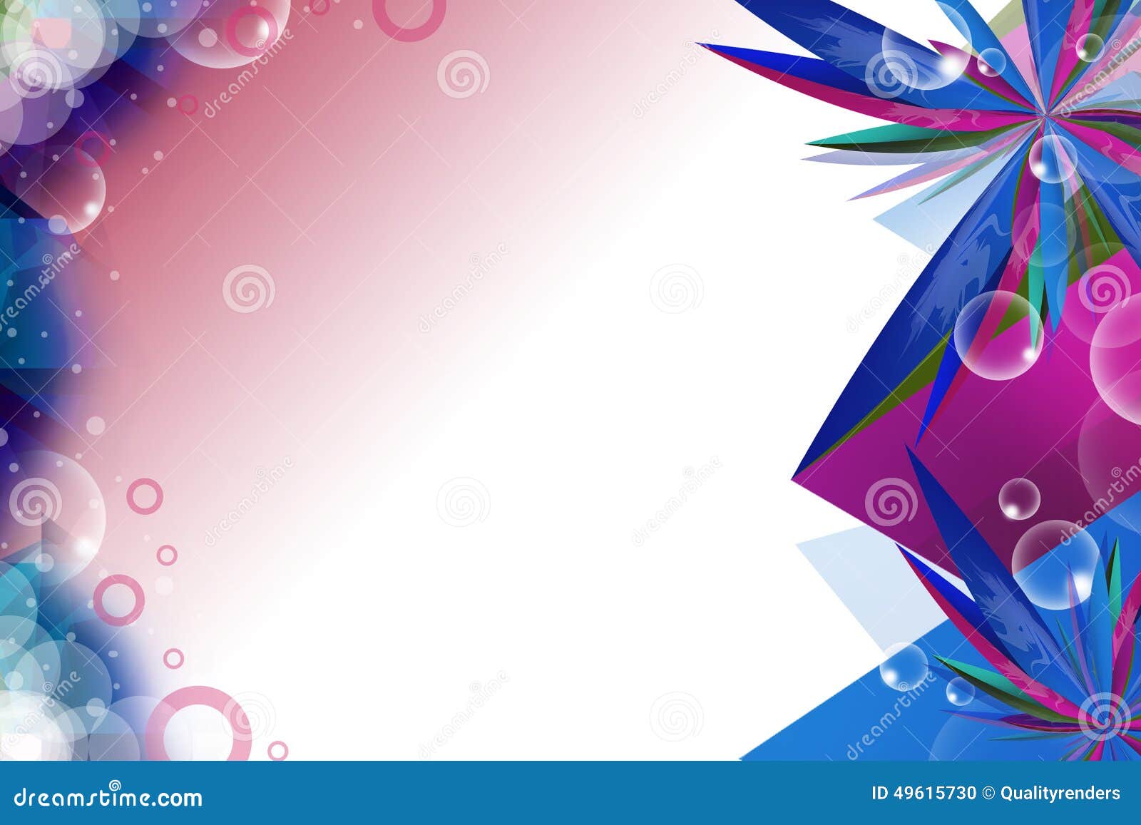 Colorful Square Left Side with Leaves and Bubble on Left Side, Abstract ...