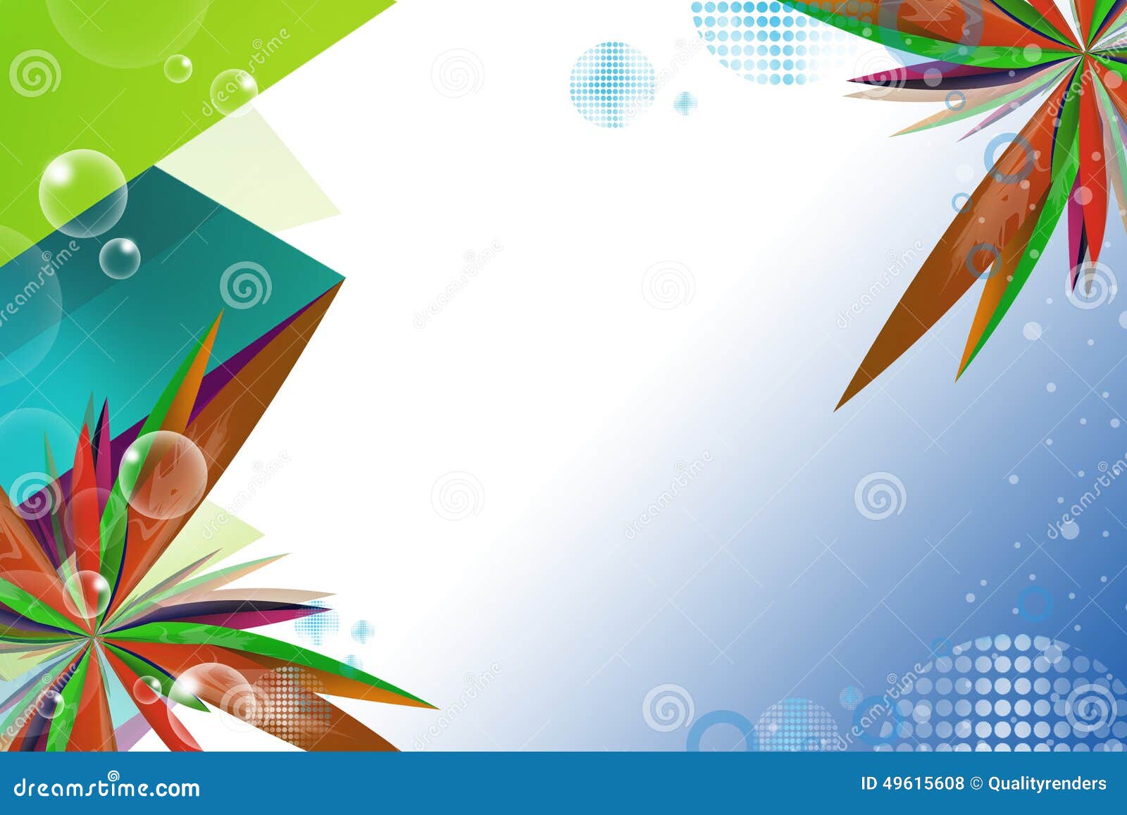 Colorful Square Left Side with Leaves on Right Side, Abstract ...