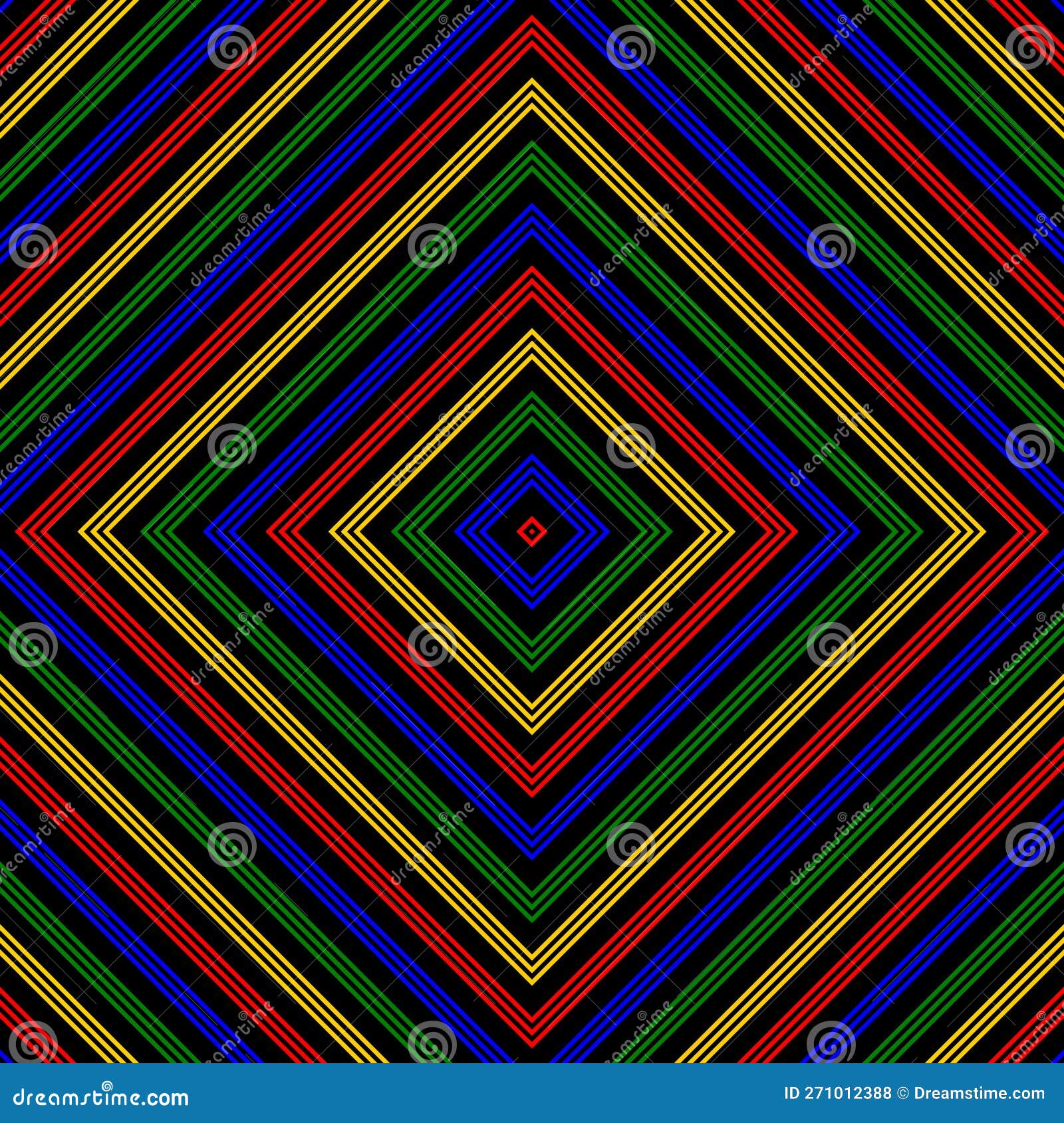 Colorful Square Lines Fabric Pattern on Black Background Vector. Stock ...