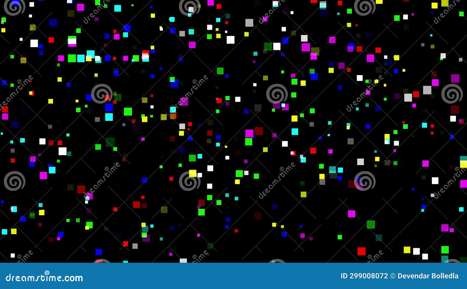 Colorful Square Particles Motion Graphics with Plain Black Background ...