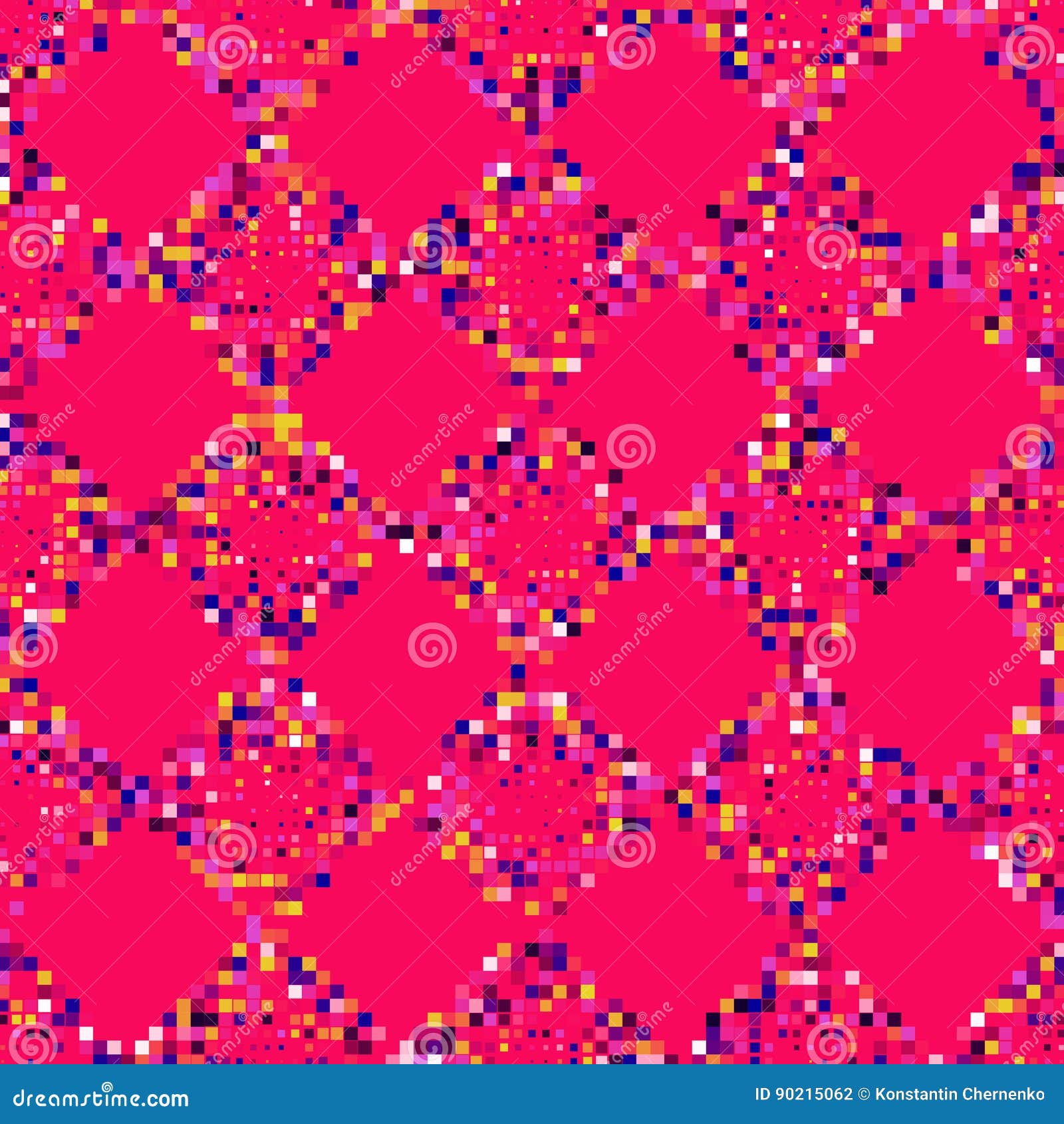 Colorful Square Pixel Mosaic Seamless Pattern. Stock Vector ...