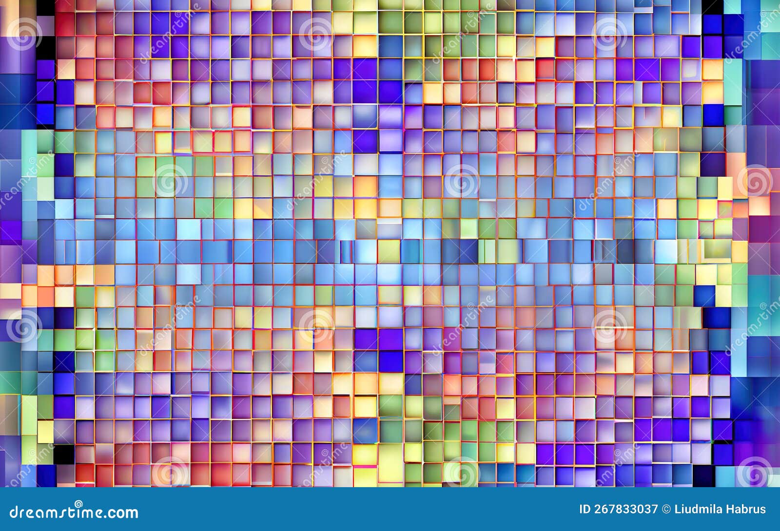 Colorful Square Pixels Background Illustration. Generative AI Stock ...