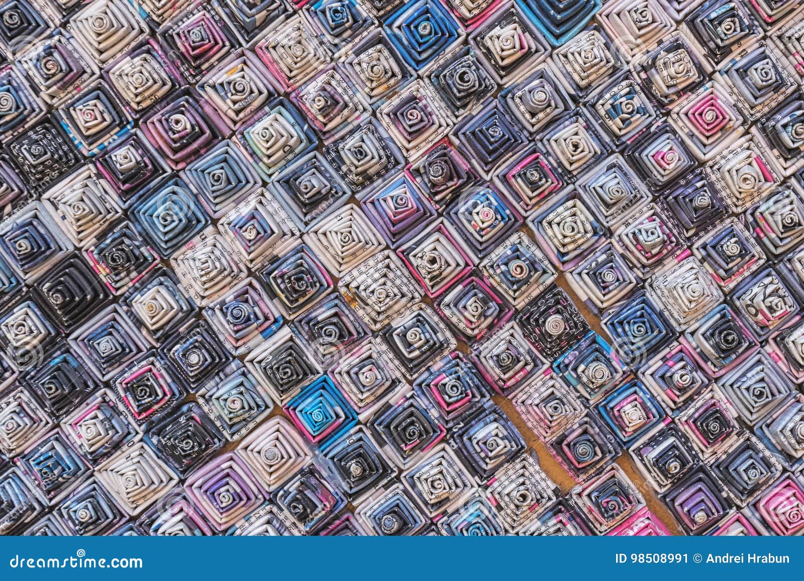 Colorful Square Shaped Paper Rolls Texture Stock Image - Image of group ...