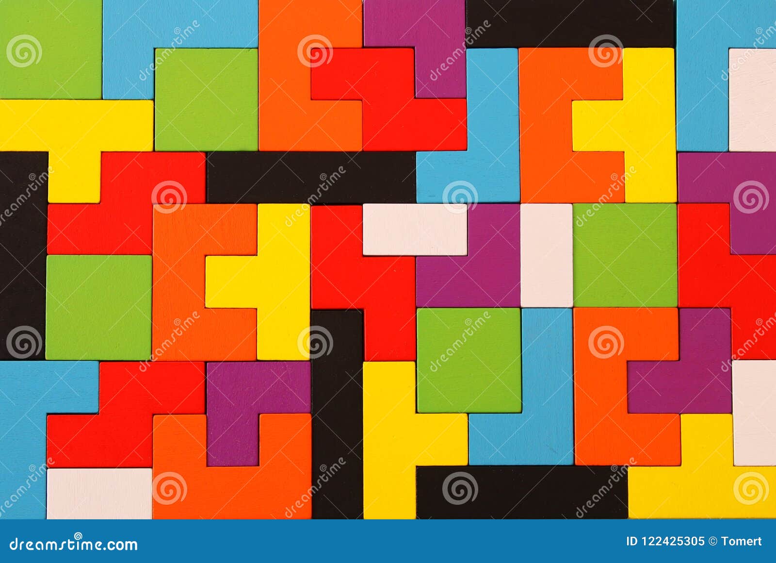 Tangram Puzzle In Parallelogram Shape On Wood Background Stock Photo ...