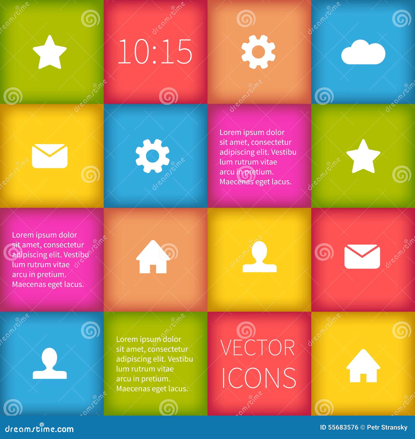 Colorful Squared Infographic Ui Design Stock Vector - Illustration of ...