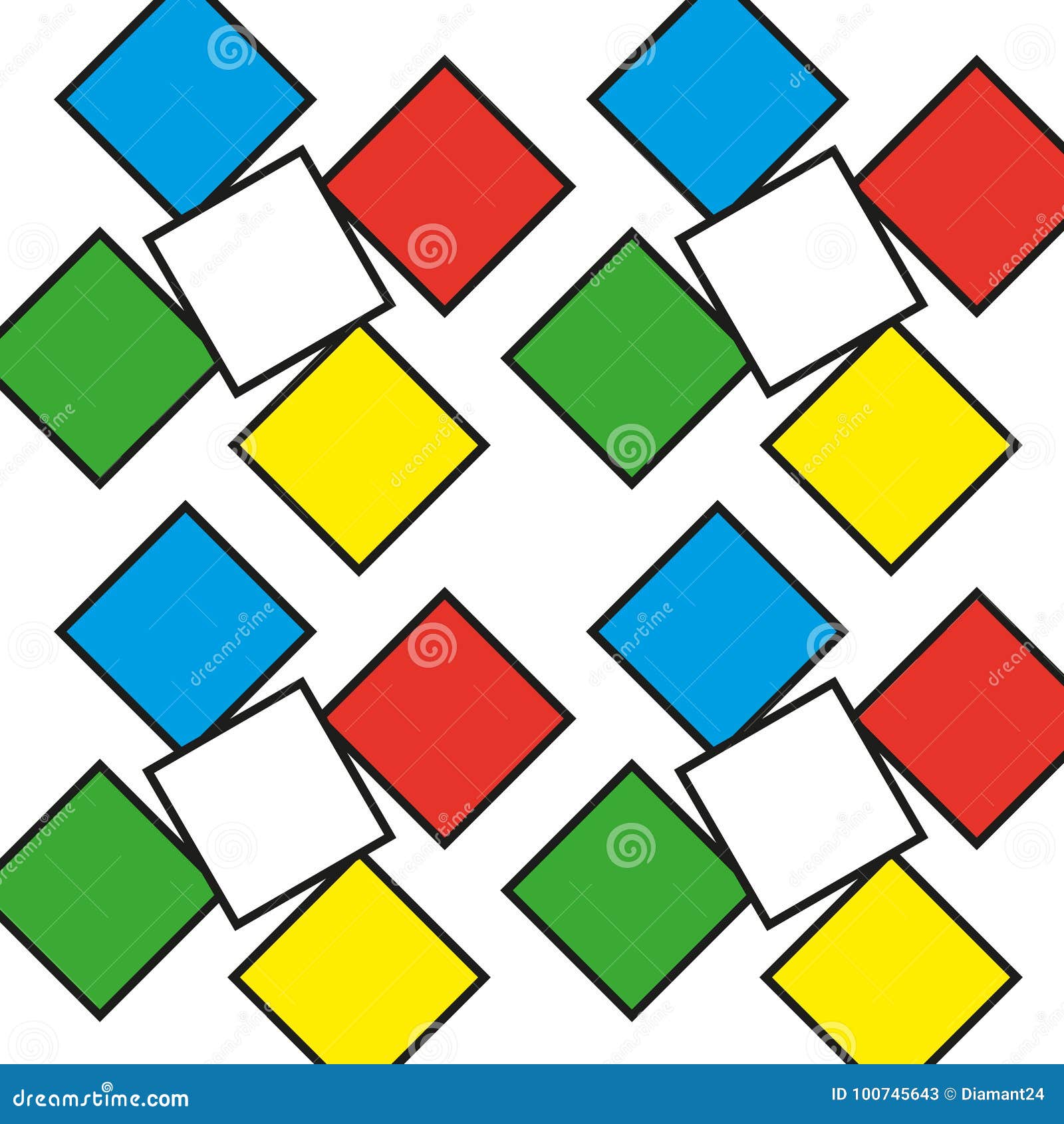 Colorful Squares As Seamless Pattern Stock Illustration - Illustration ...