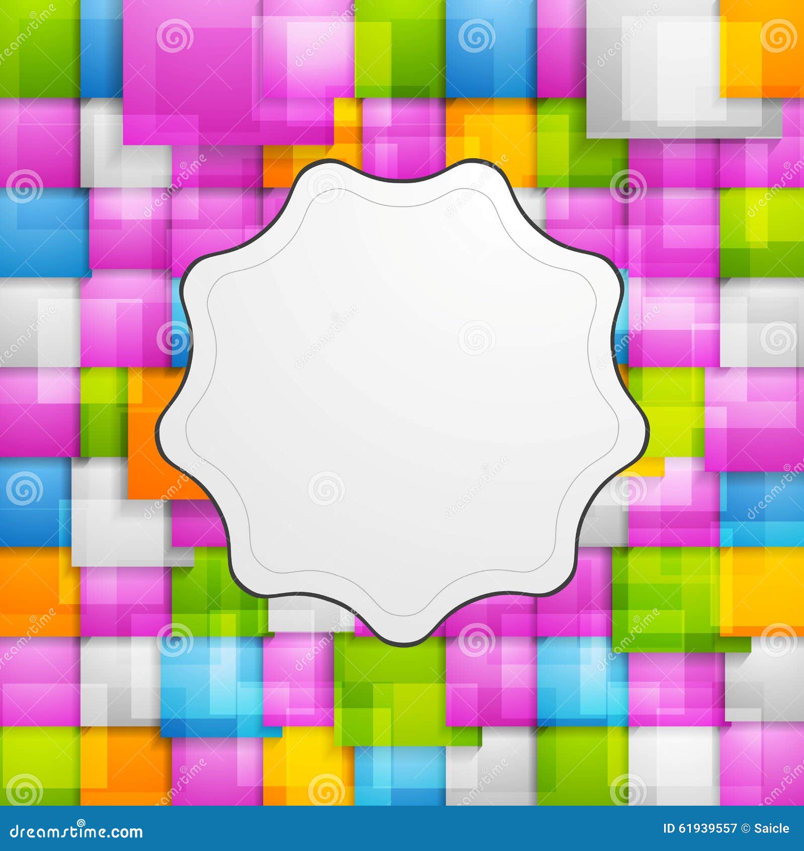 Colorful Squares Background and Retro Label Stock Vector - Illustration ...