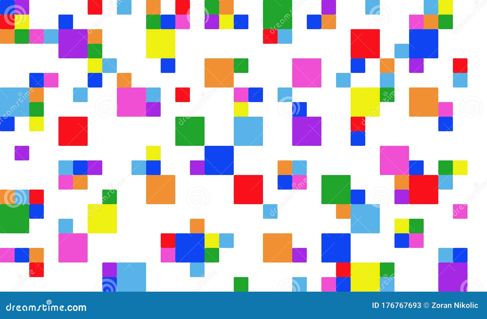 Colorful Squares of Different Sizes on a White Background Stock ...