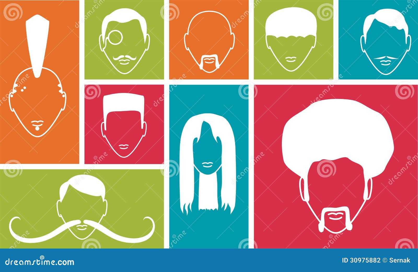 Colorful Squares with People Icons Stock Vector - Illustration of kids ...