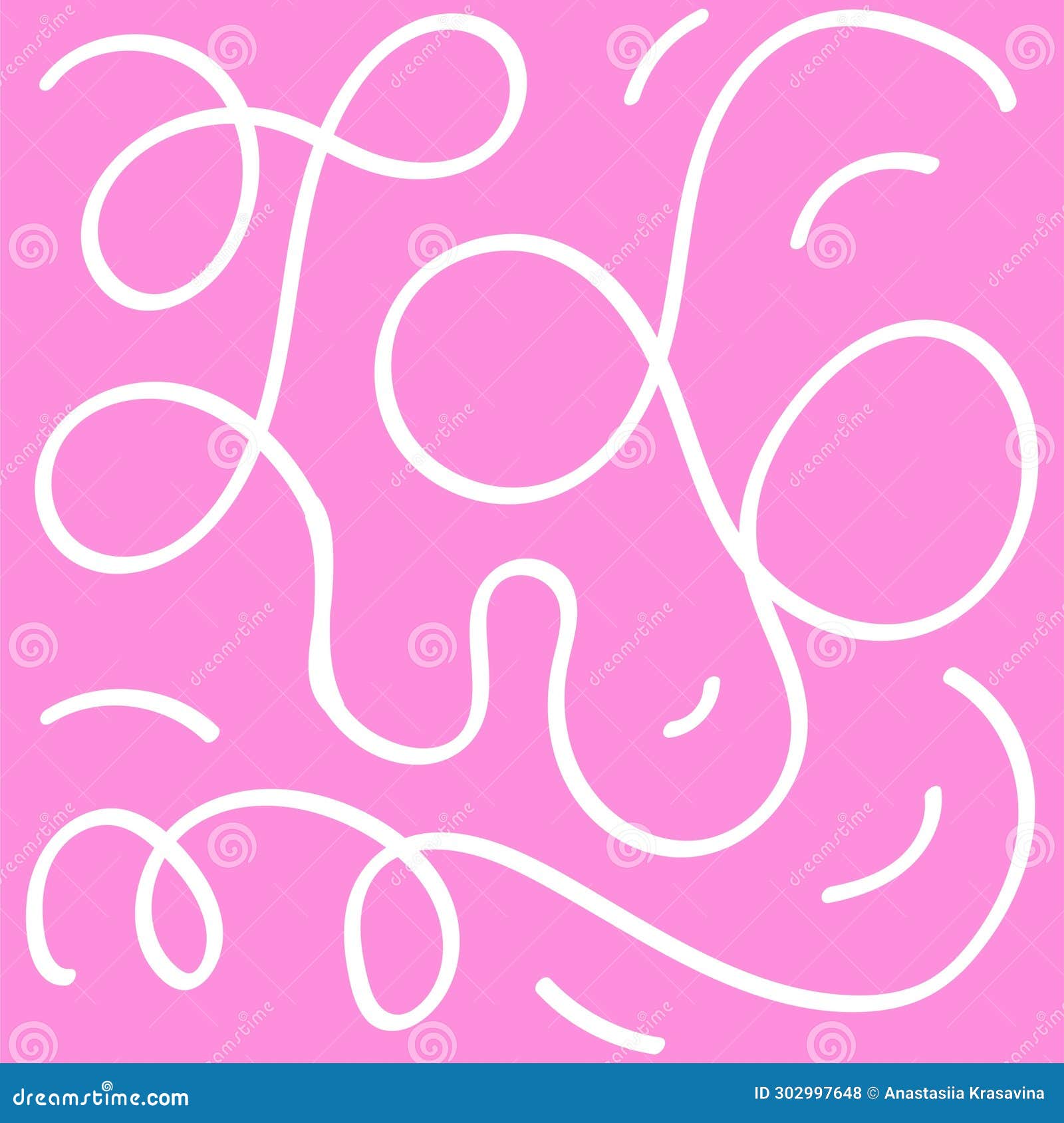 Colorful Squiggle Line Doodle Pink, White Pattern. Creative Minimalist ...