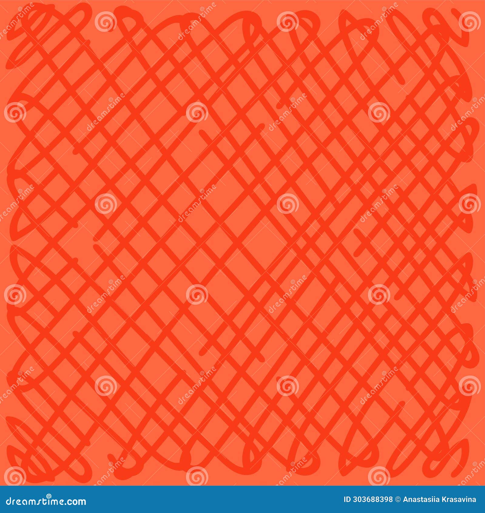 Colorful Squiggle Line Doodle Red, Orange Pattern. Creative Minimalist ...