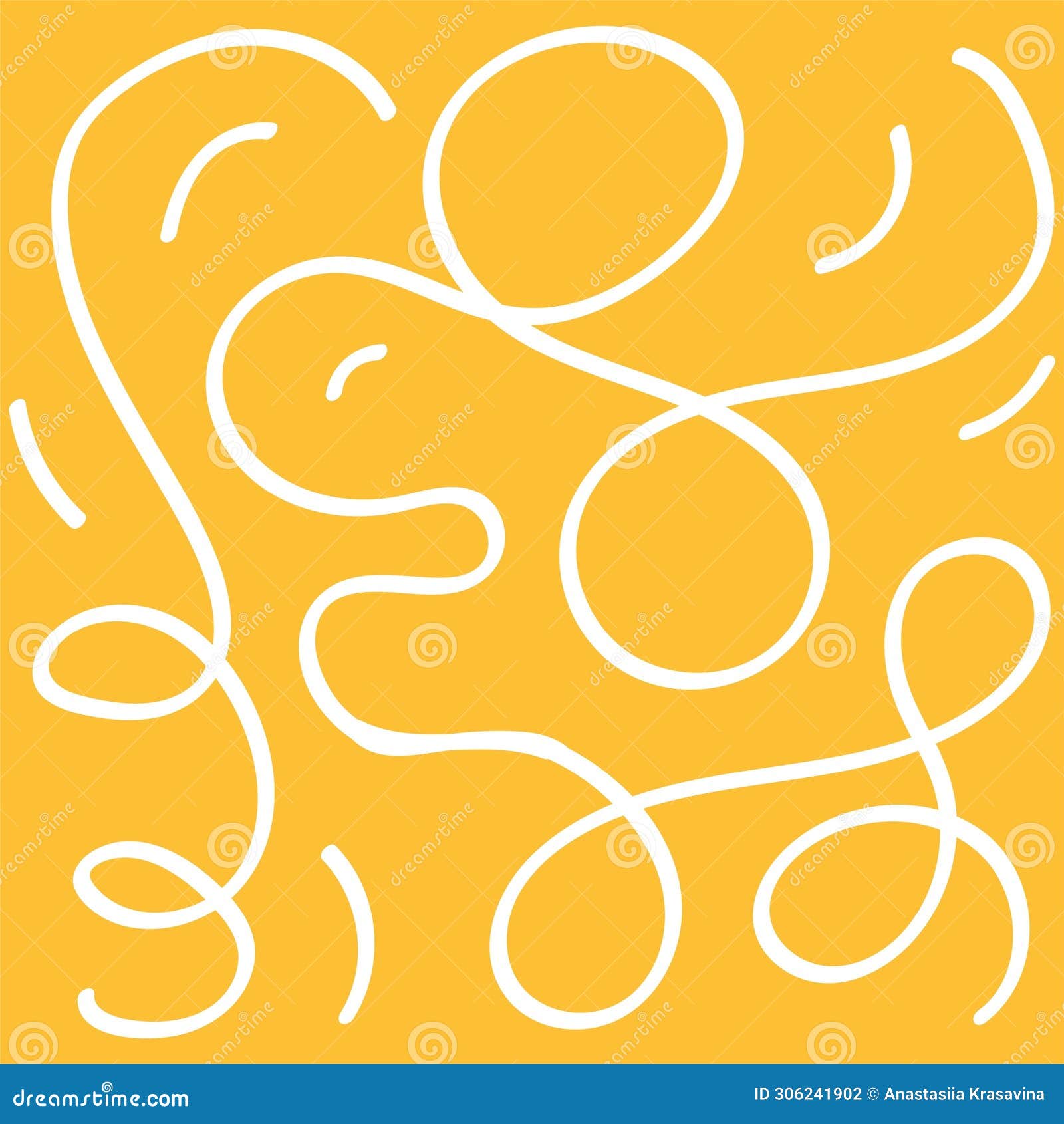Colorful Squiggle Line Doodle Yellow, White Pattern. Creative Minimalist Style Print Background ...