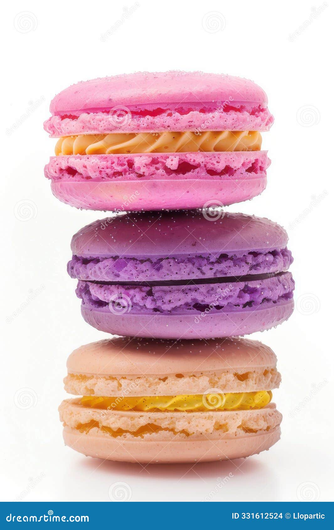 A Colorful Stack of Assorted Macarons, Highlighting Their Smooth ...