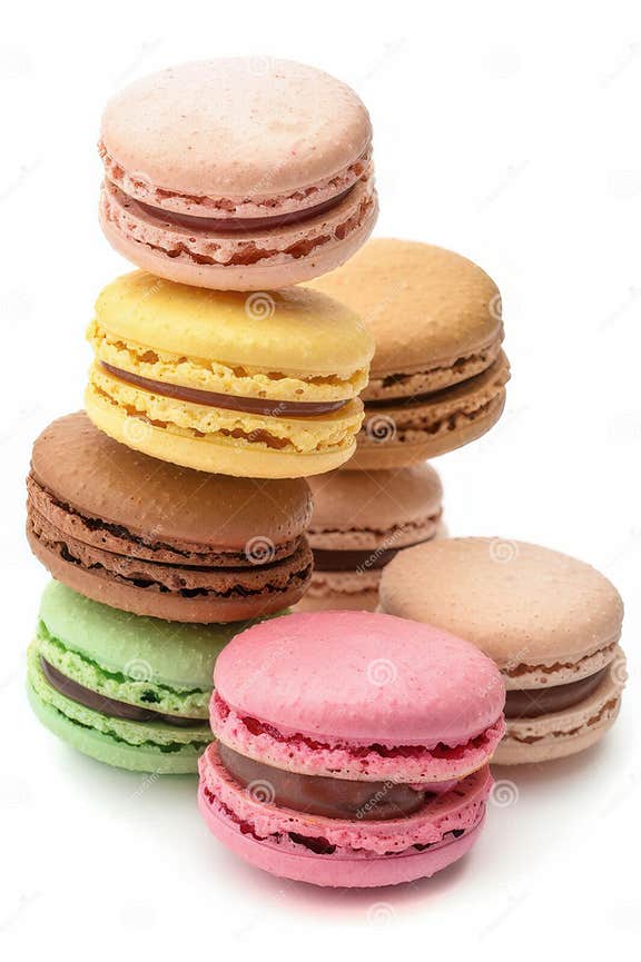 A Colorful Stack of Assorted Macarons, Highlighting Their Smooth ...