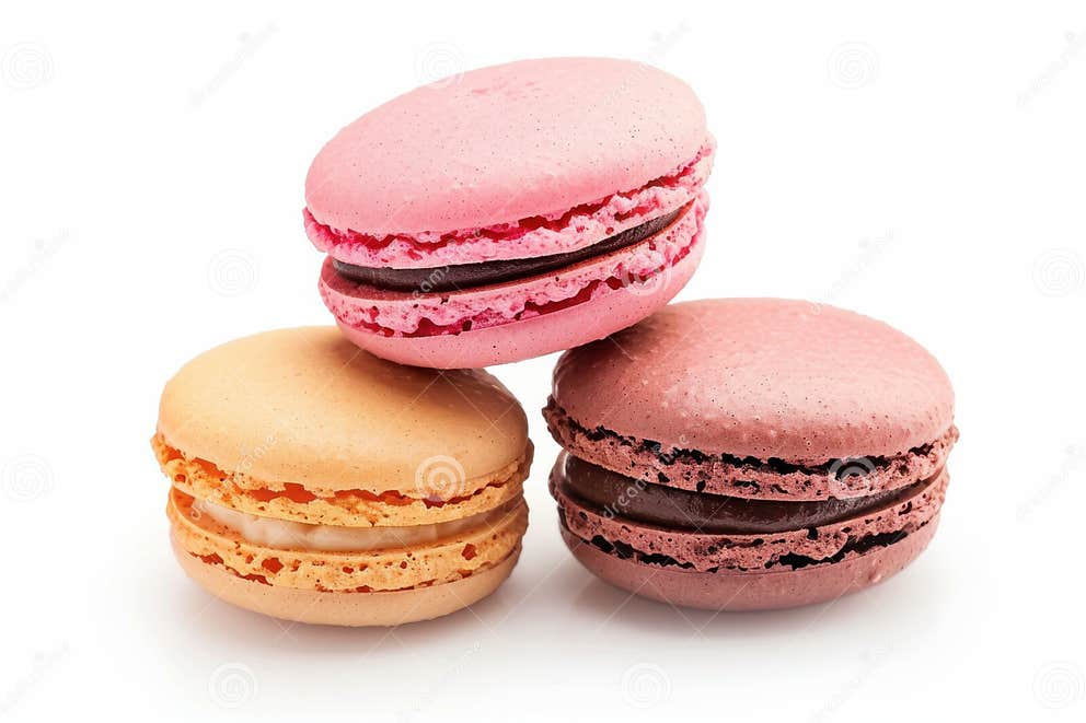 A Colorful Stack of Assorted Macarons, Highlighting Their Smooth ...