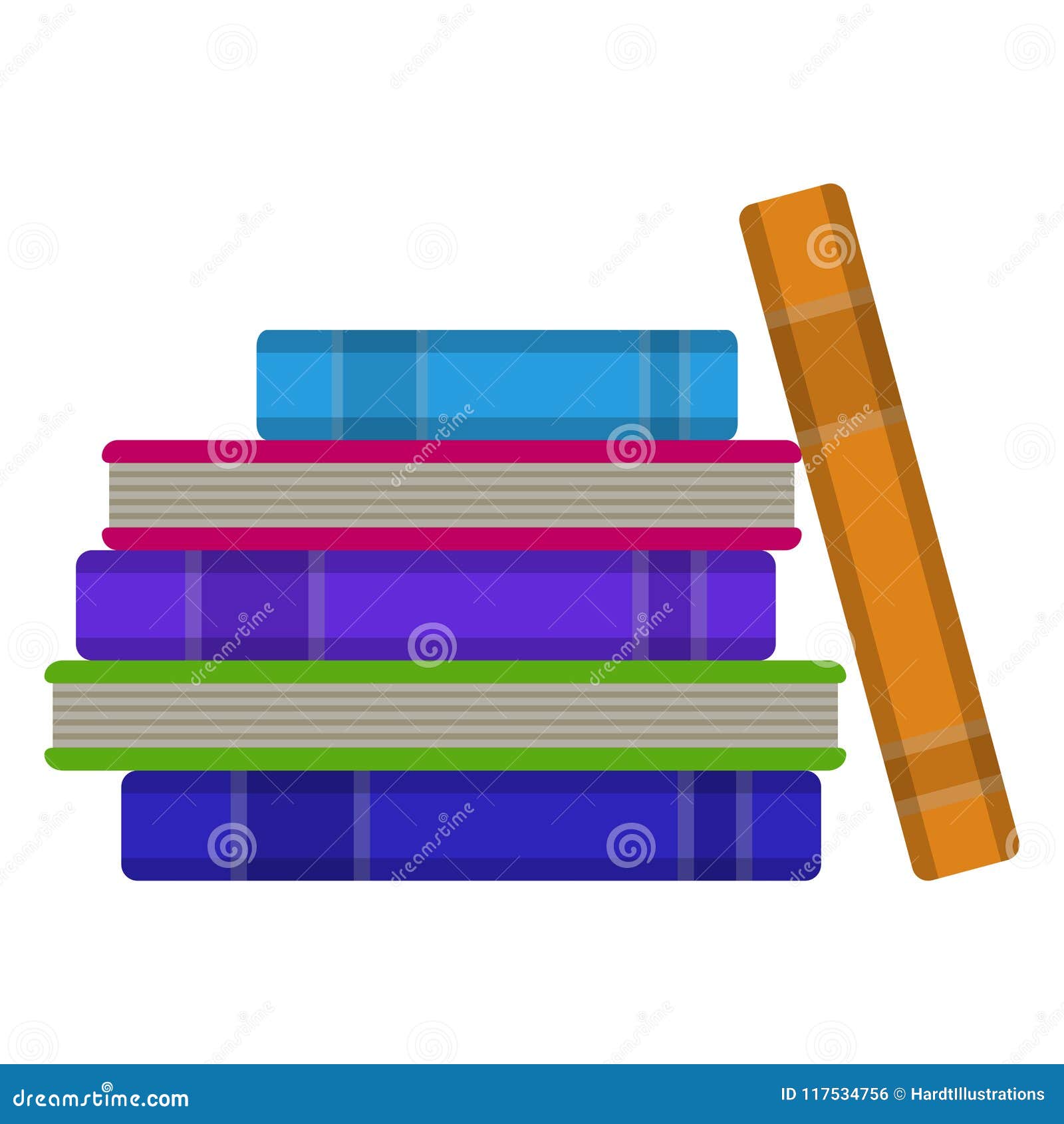 Stack of Books Illustration Stock Vector - Illustration of style ...