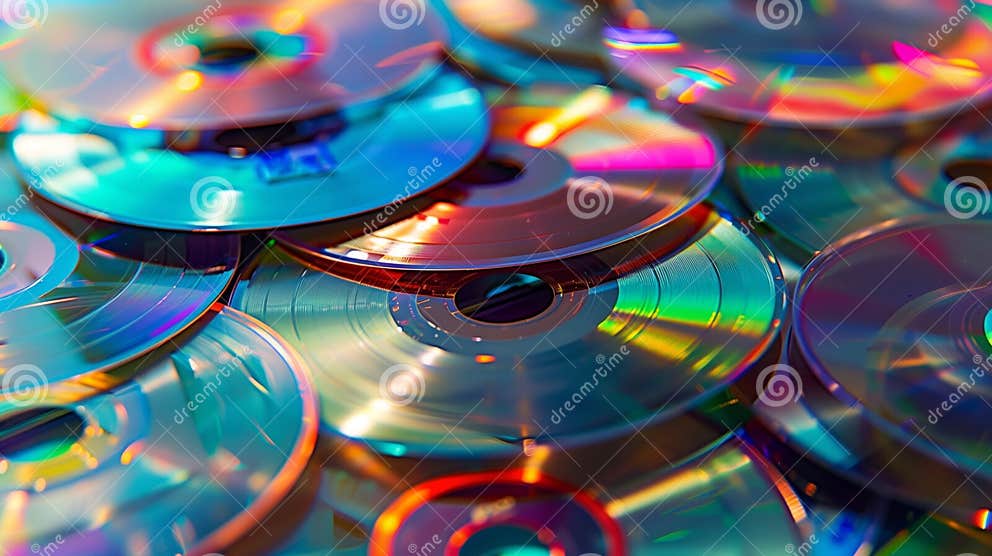 Colorful Stack of CDs in a Chaotic Pile Stock Photo - Image of display ...