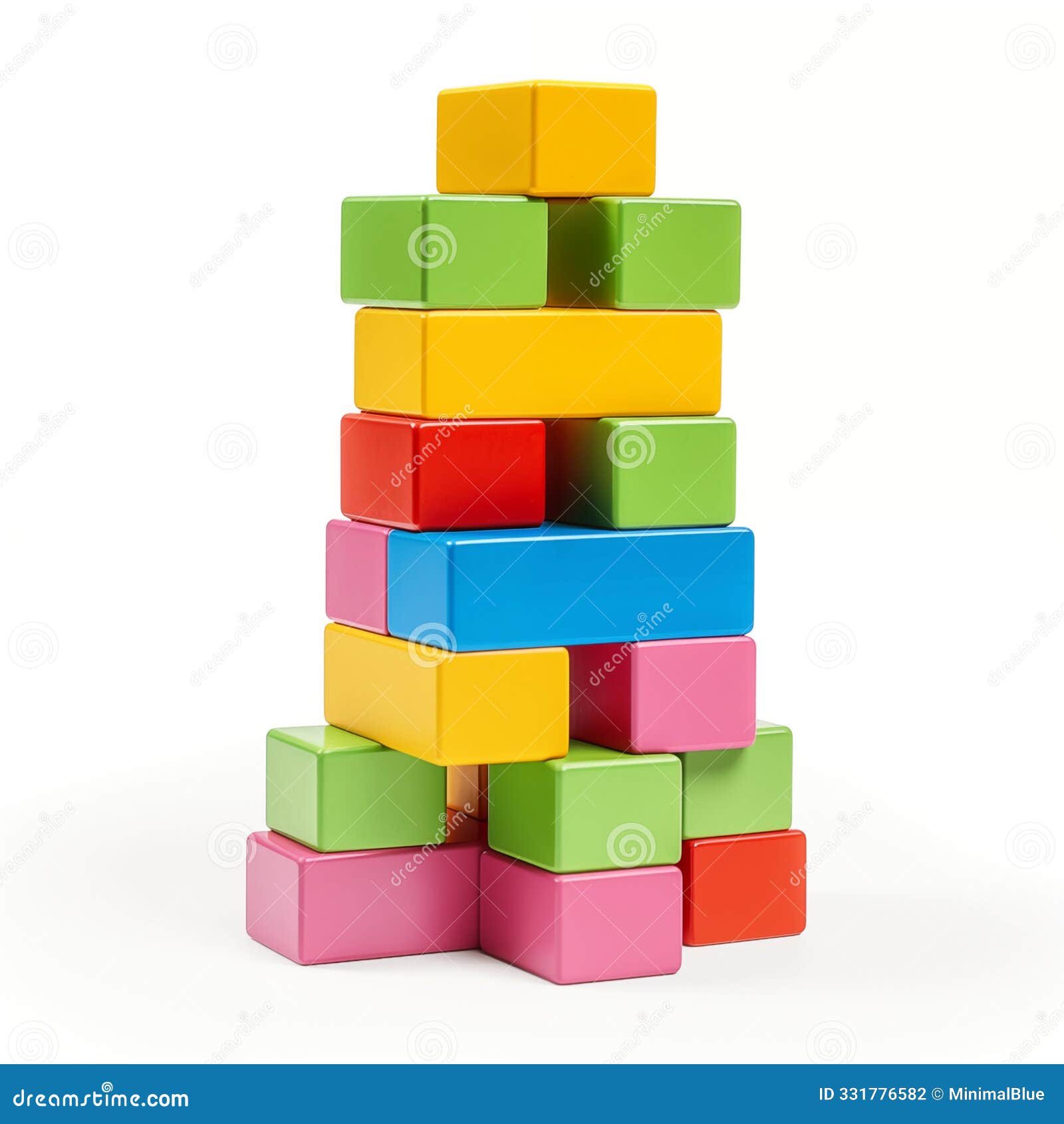 Colorful Stack of Interlocking Toy Blocks for Children S Educational ...