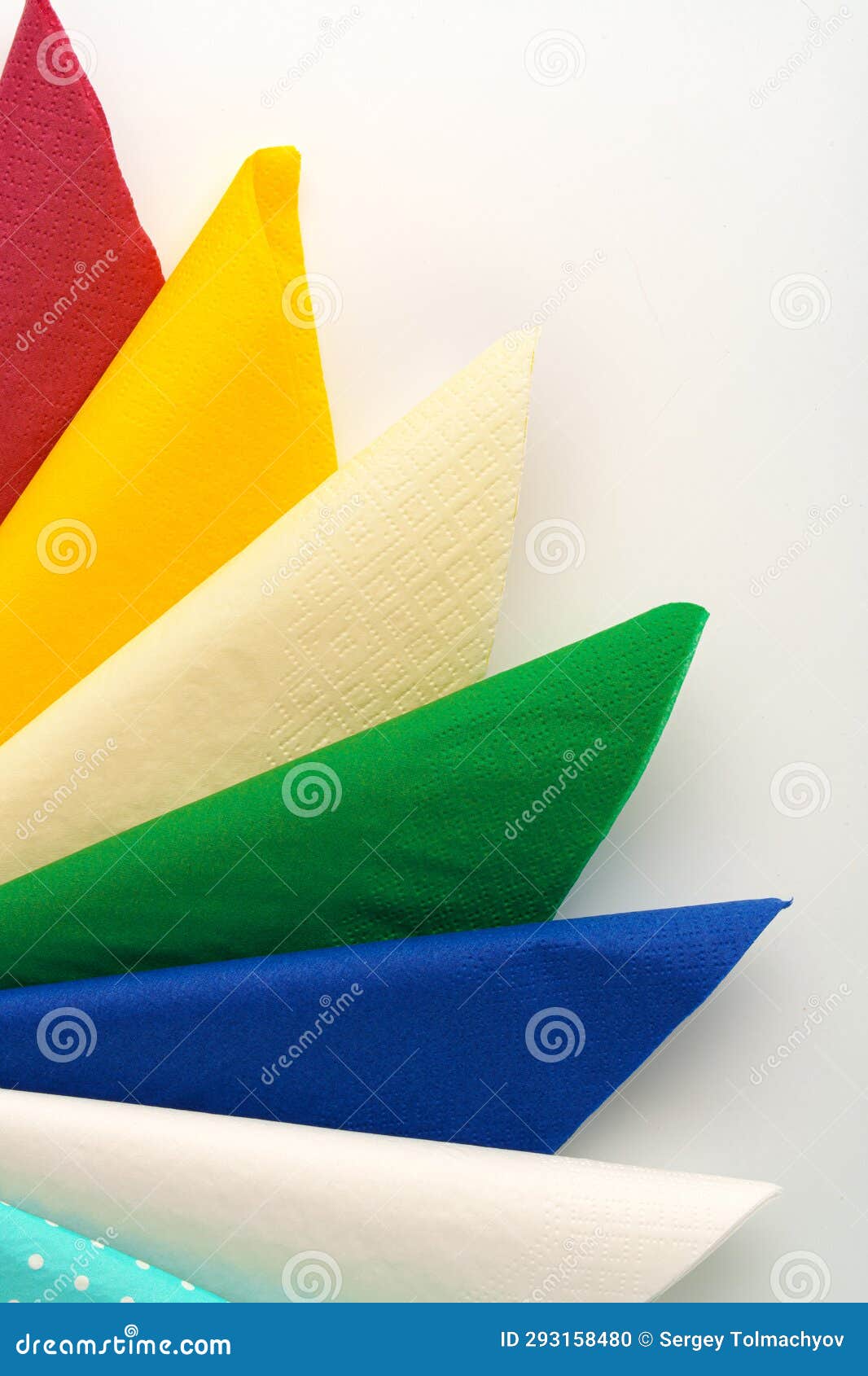 Colorful Stack of Paper Napkins on White Background Stock Photo - Image ...