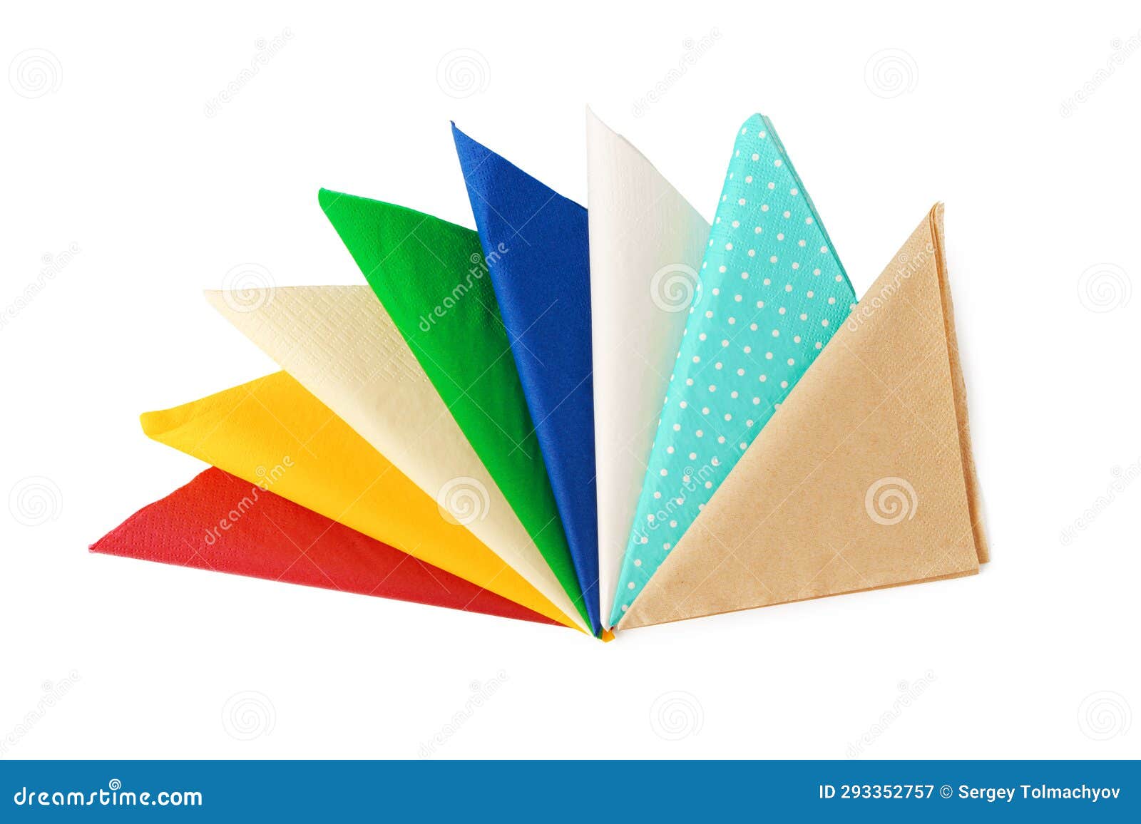 Colorful Stack of Paper Napkins on White Background Stock Image - Image ...