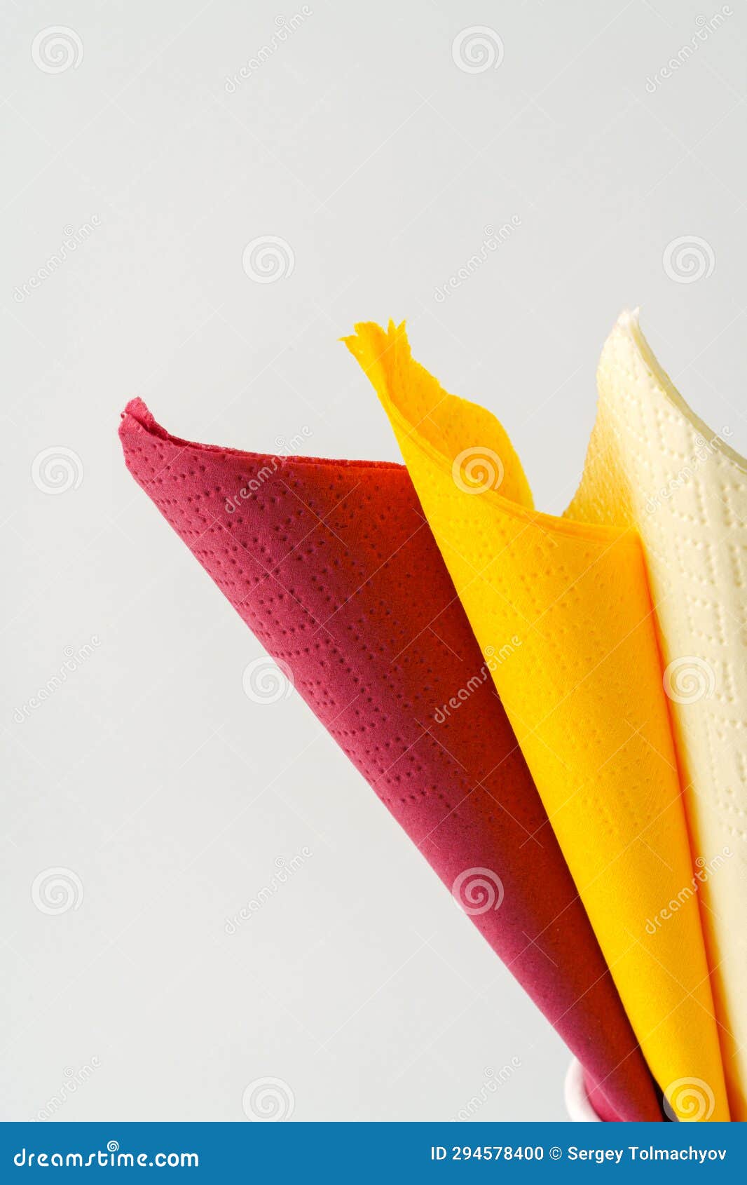Colorful Stack of Paper Napkins on White Background Stock Photo - Image ...