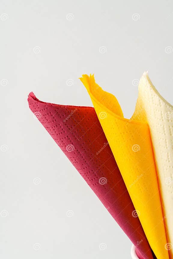 Colorful Stack of Paper Napkins on White Background Stock Photo - Image ...