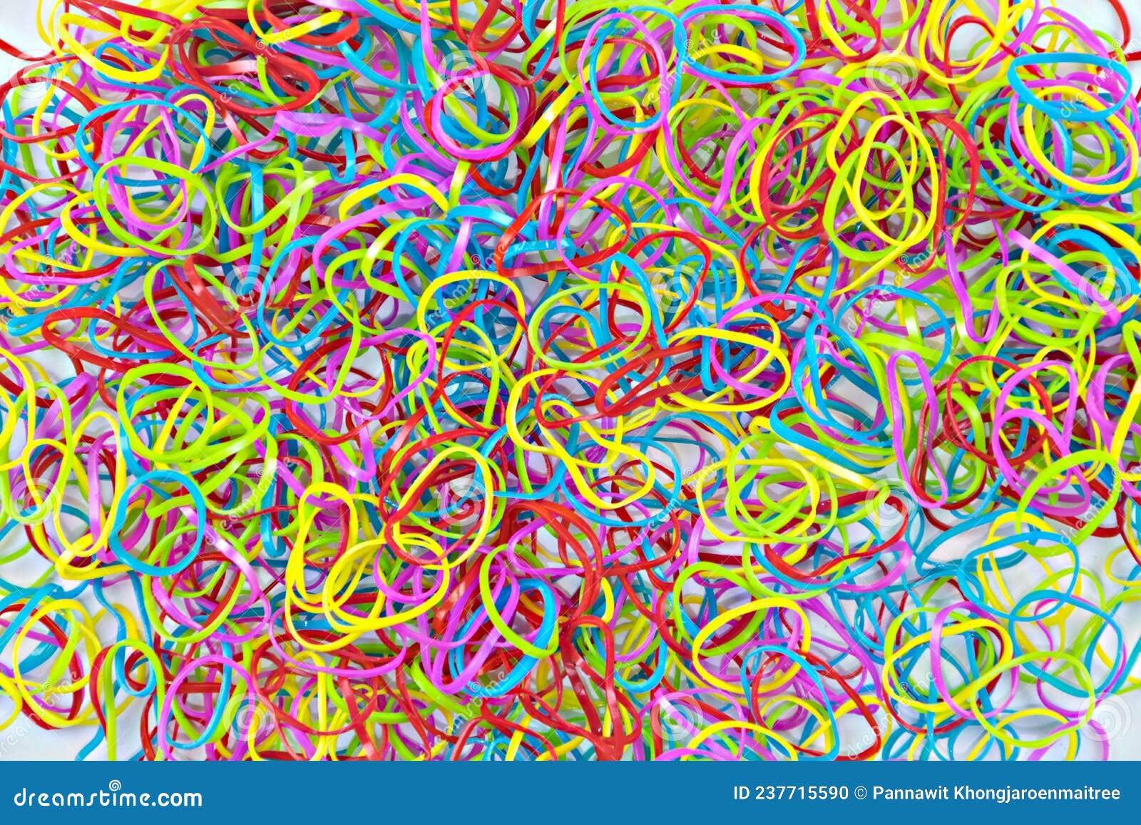 Colorful Stack Rubber Bands or Plastic. Stock Photo - Image of circle ...