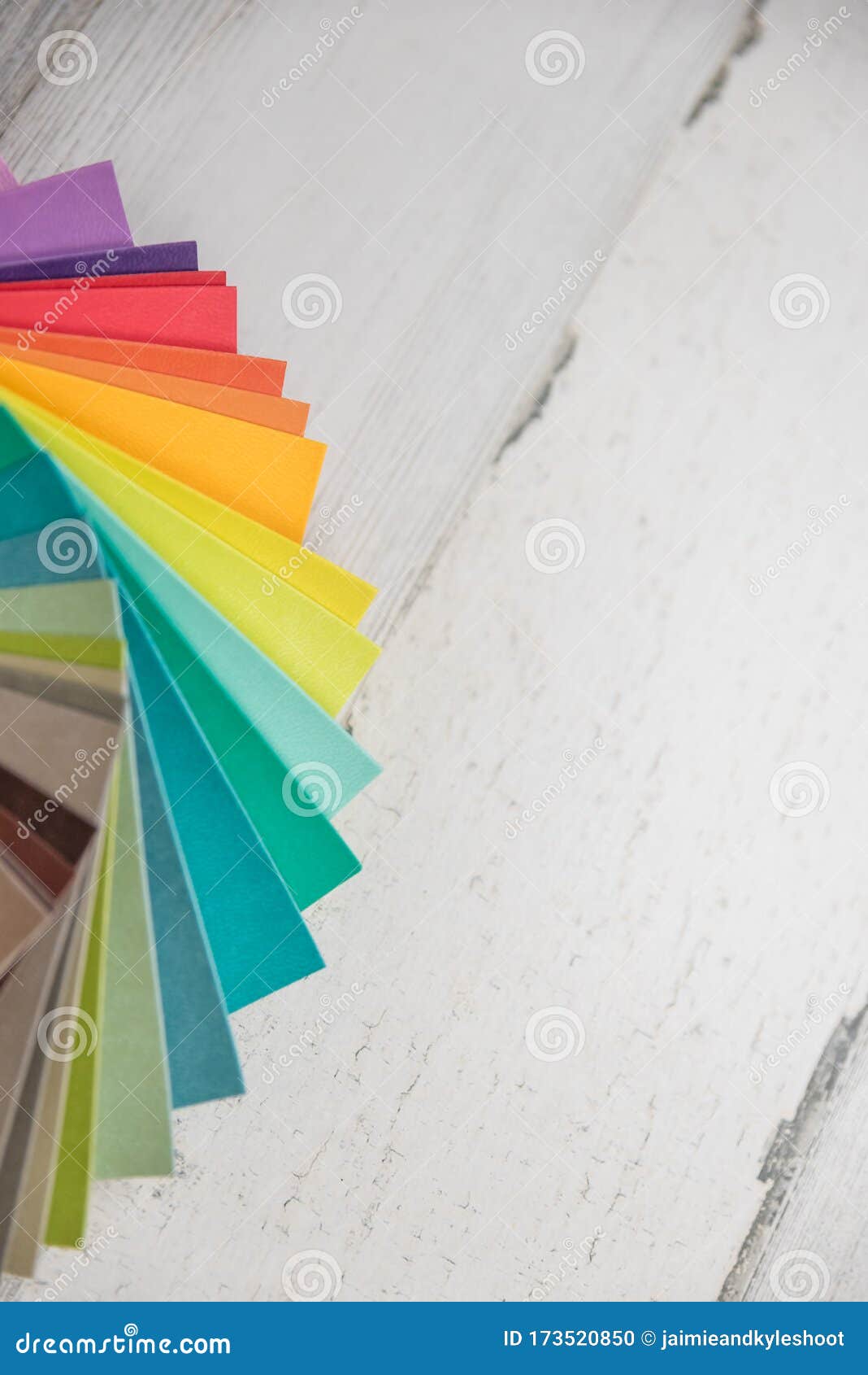 Colorful Stack of Sample Swatches for Paint or Fabric in Spectrum ...