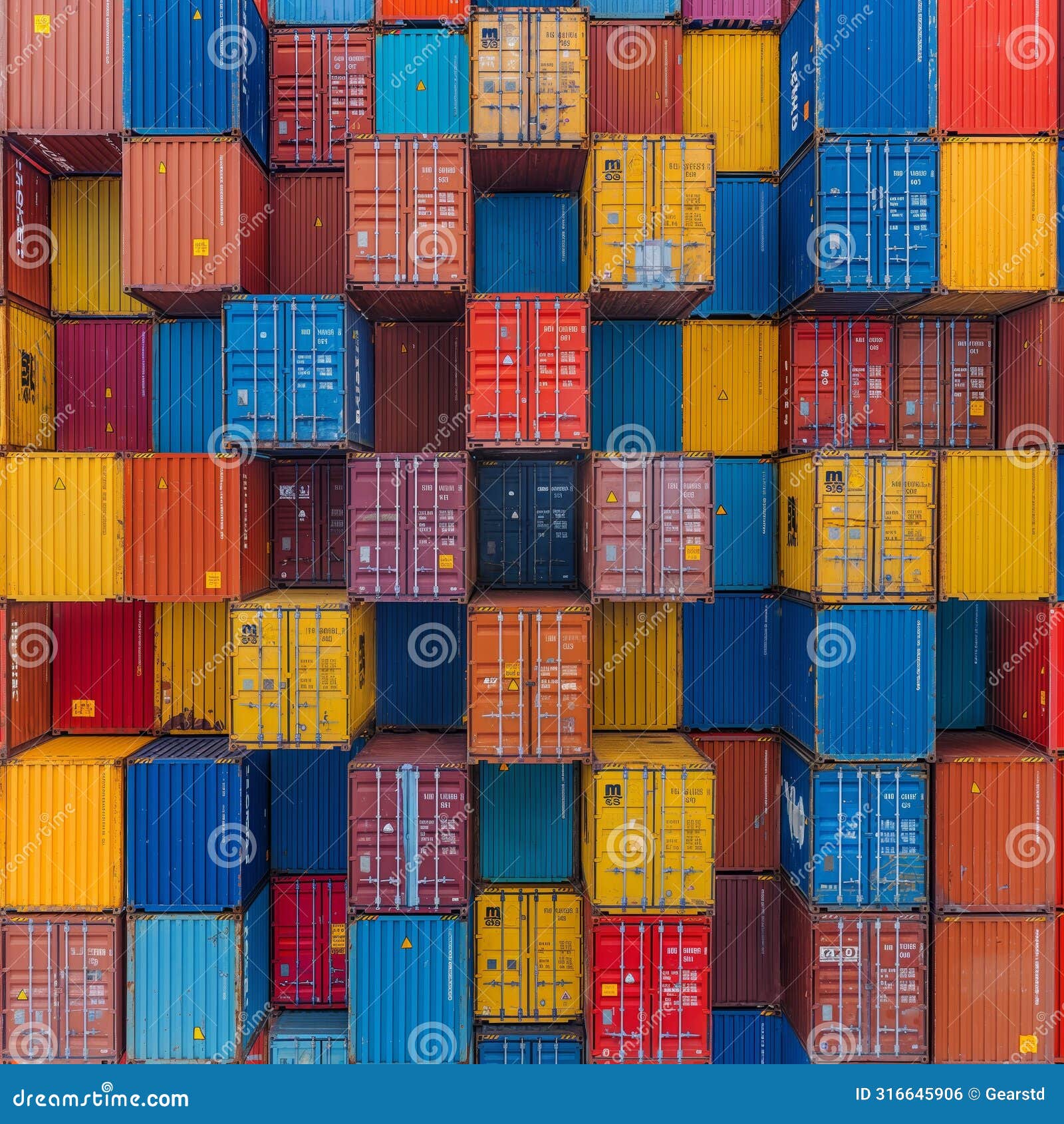 Colorful Stack of Shipping Containers Stock Photo - Image of container ...