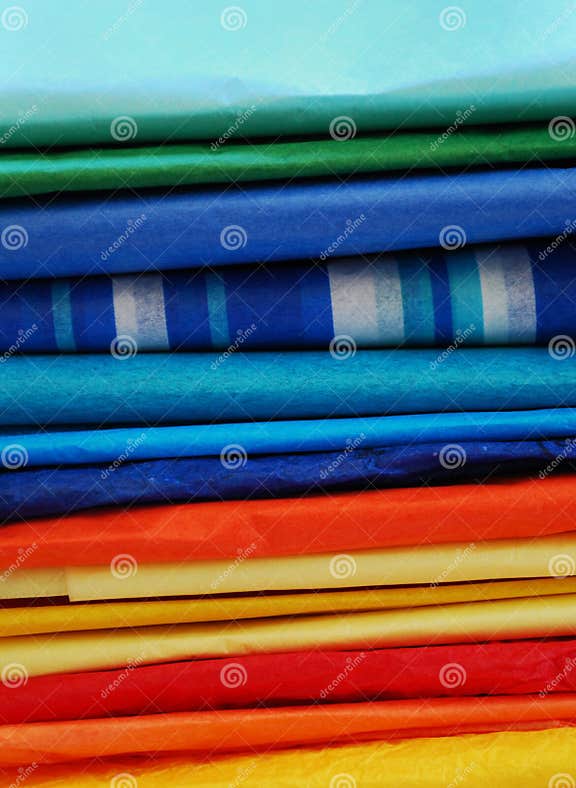 Colorful Stack of Tissue Paper Stock Image - Image of backgrounds ...