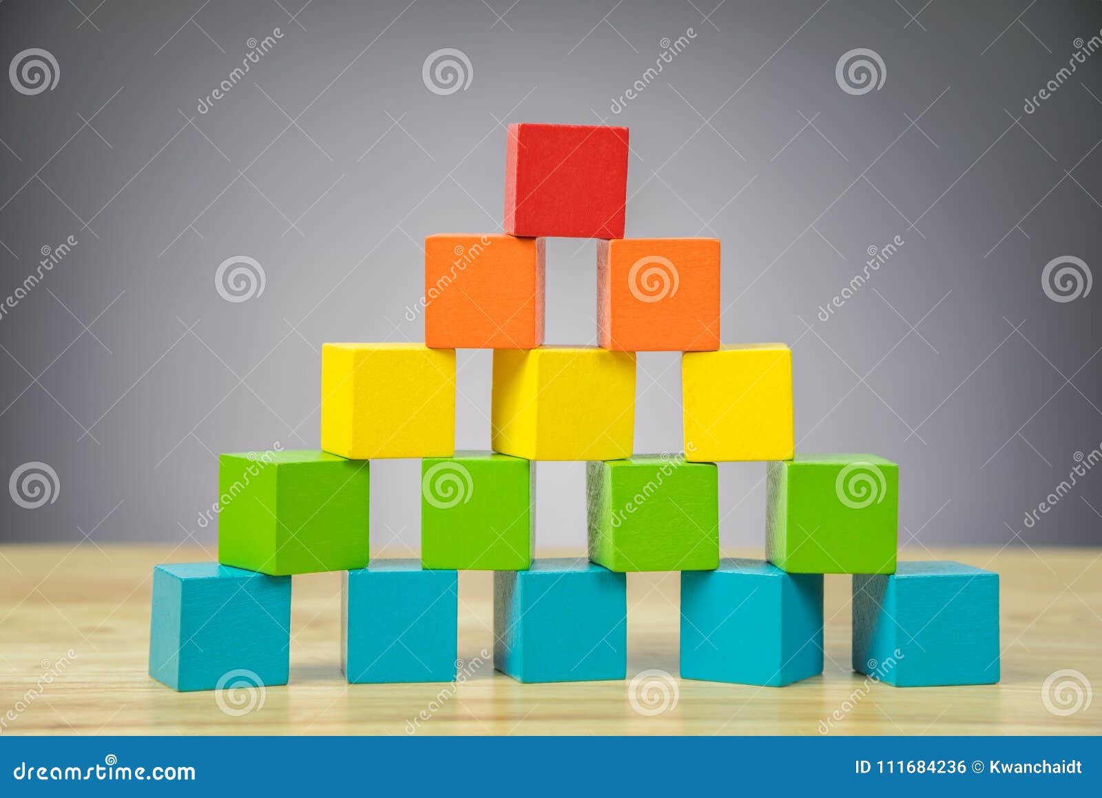 Colorful Stack of Wood Cube Building Blocks on Black Background Stock ...