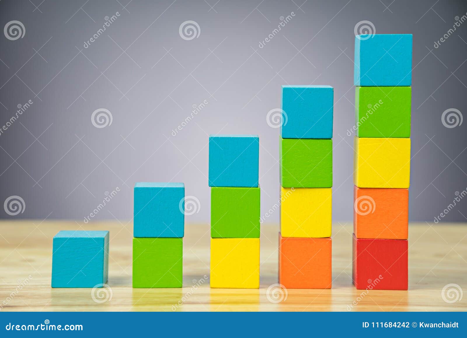 Colorful Stack of Wood Cube Building Blocks on Black Background Stock ...