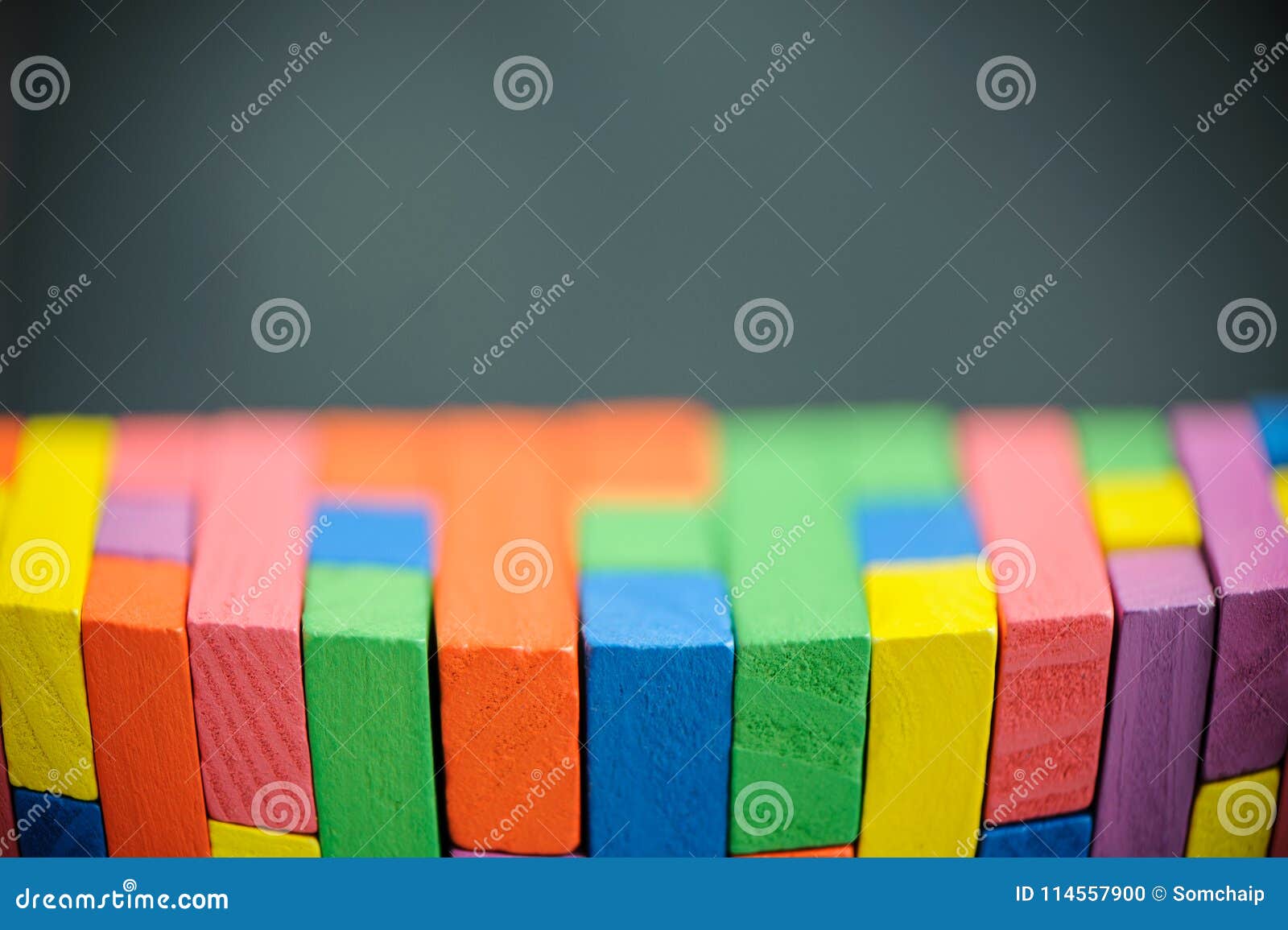 Colorful Stack of Wood Cube Building Blocks Stock Photo - Image of ...