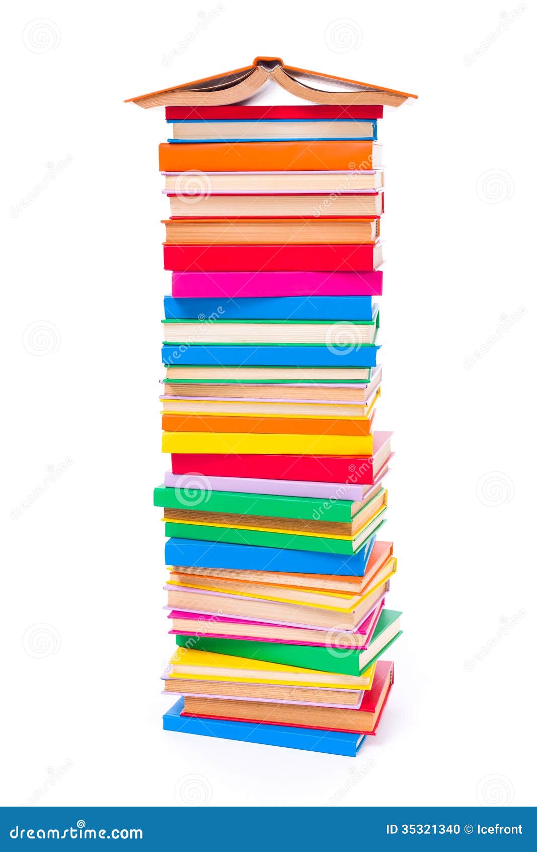 Colorful stacked books stock photo. Image of arranged - 35321340