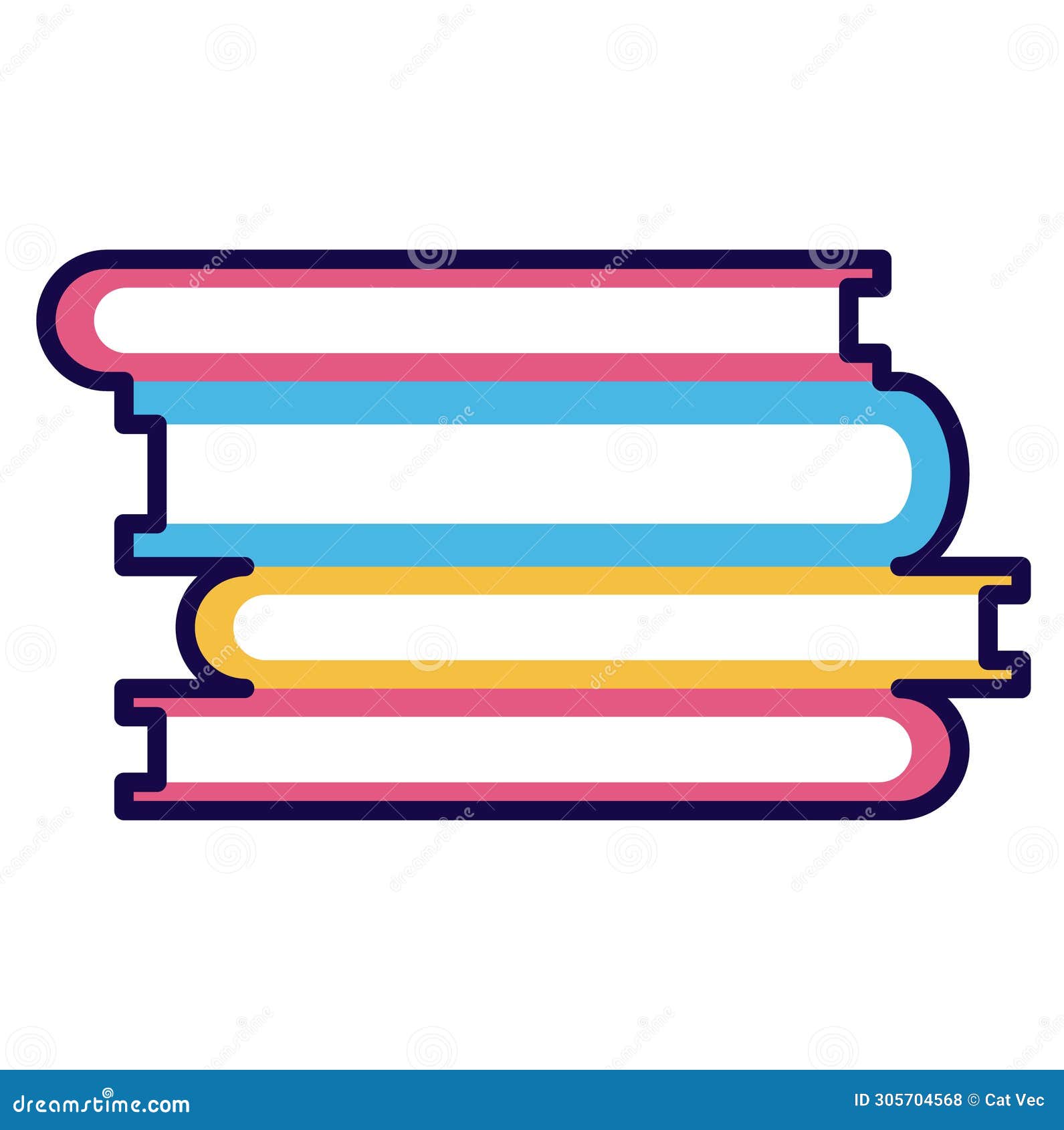 Colorful Stacked Books Side View. Education and Learning Symbol Vector ...