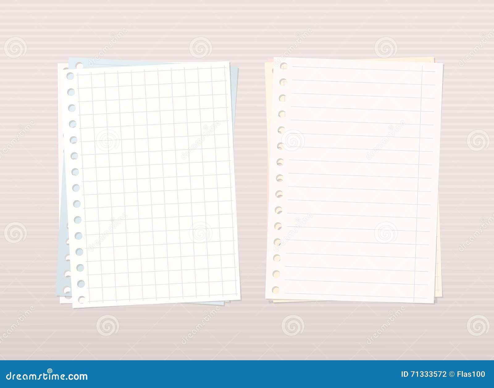 Colorful Stacked Squared, Ruled Notebook Paper are on Pink Lined ...