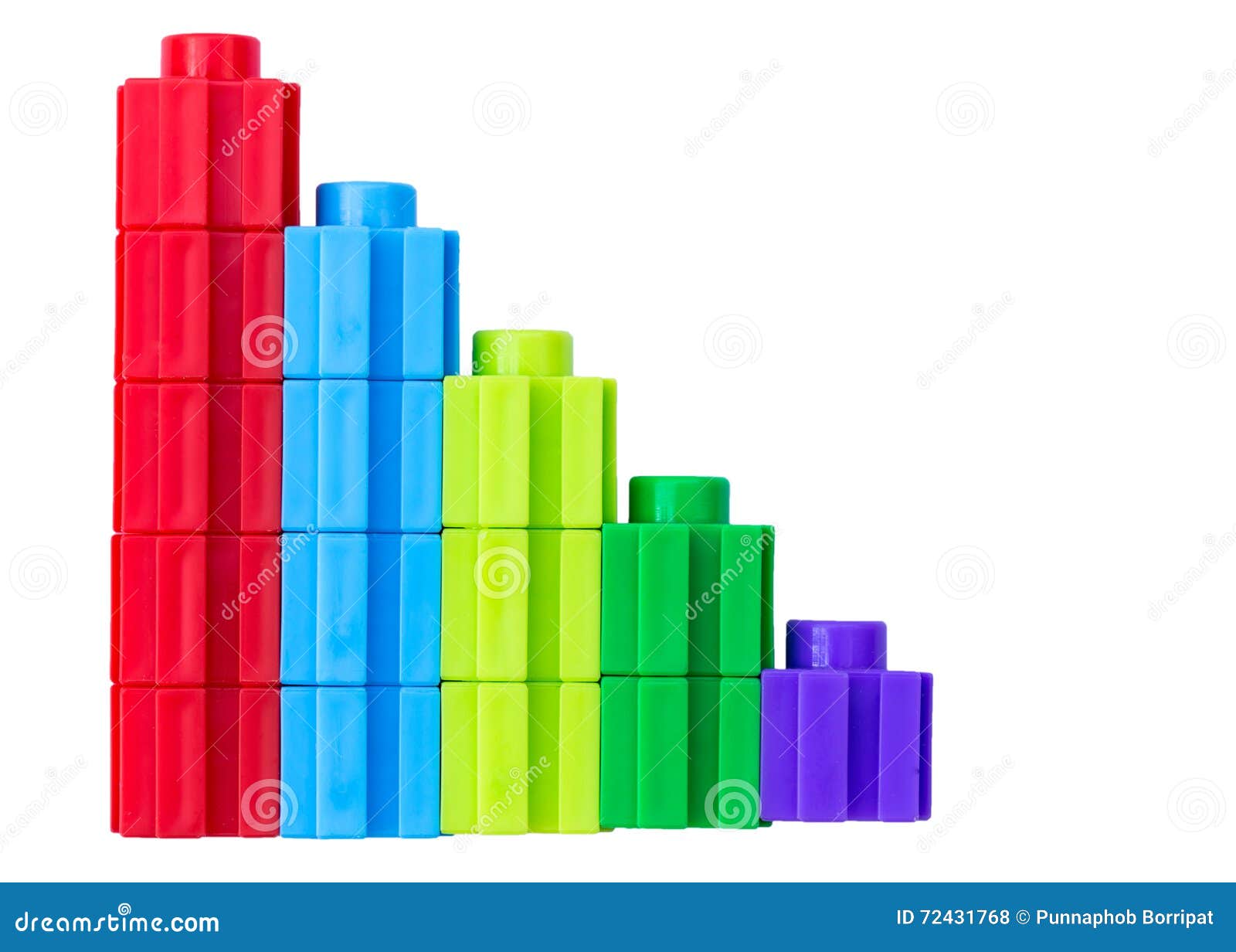 Colorful Stacked Toy Plastic Building Blocks Stock Photo - Image of ...