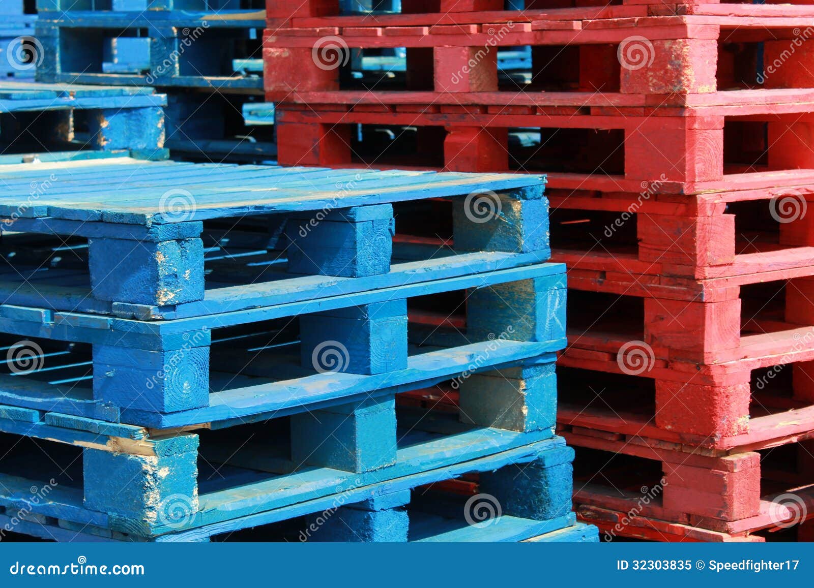 Colorful Stacks of Crate Pallets Stock Image - Image of abstract, piled ...
