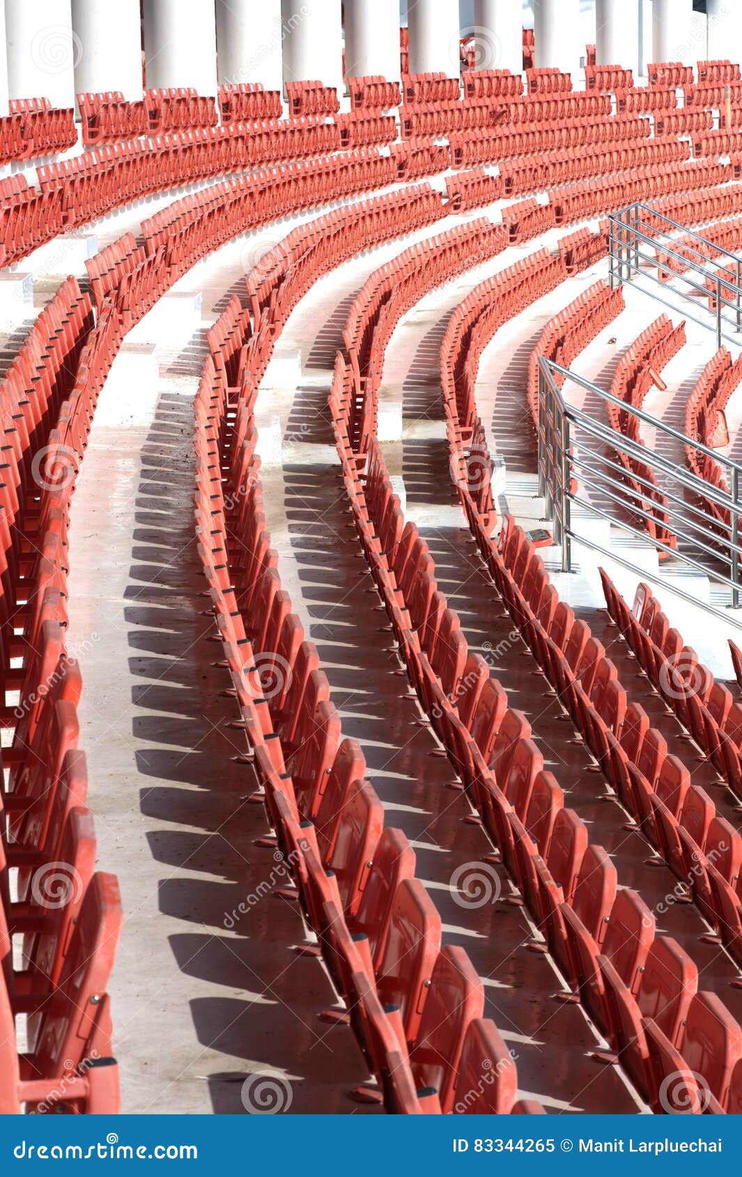 Colorful of Stadium Seats in Background. Stock Image - Image of color ...