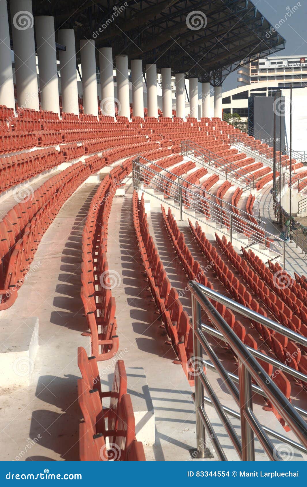 Colorful of Stadium Seats in Background. Stock Photo - Image of ...