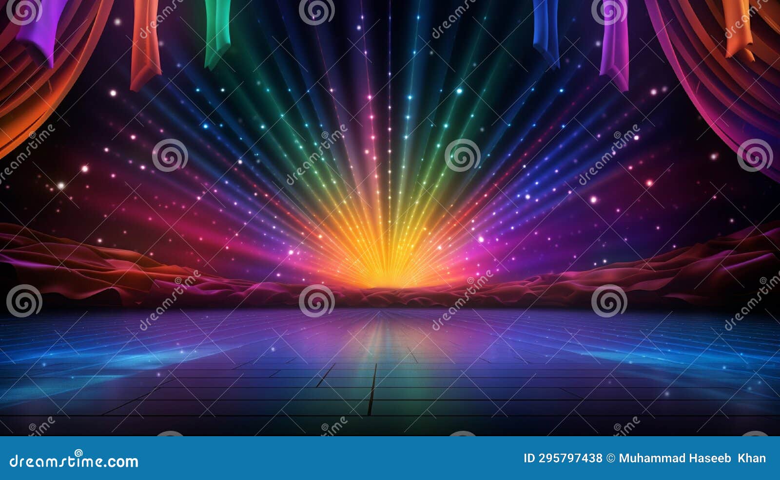 Colorful stage background stock illustration. Illustration of shine ...