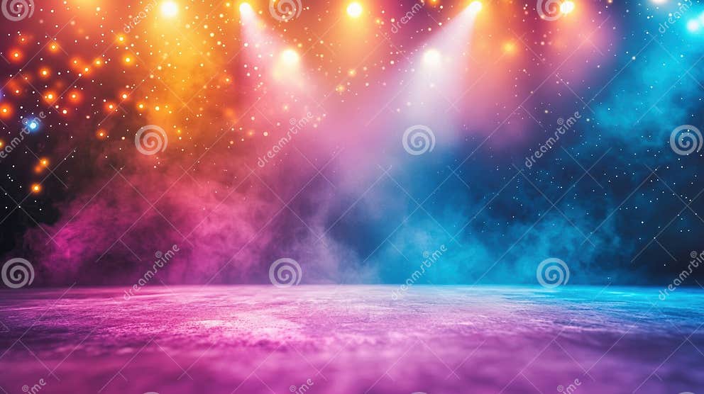 Colorful Stage Background with Gradient Lighting Effects Stock ...