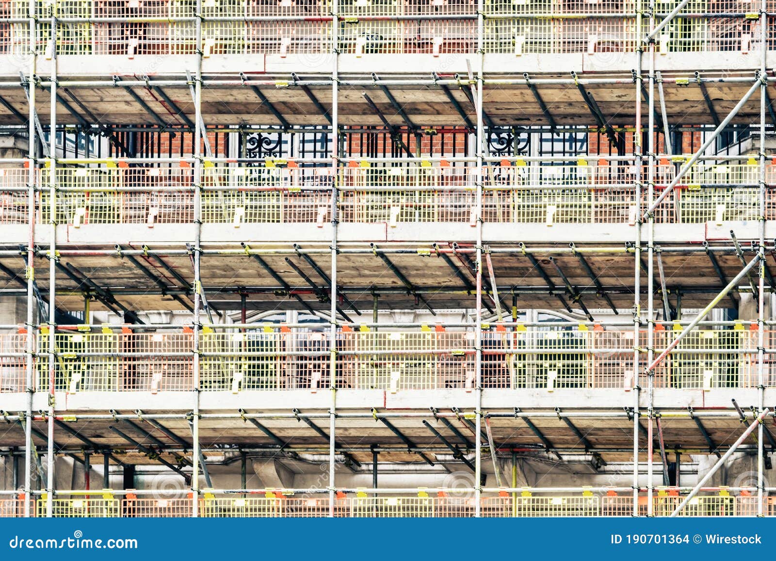 Colorful Staging of a Building Construction Site Stock Photo - Image of ...