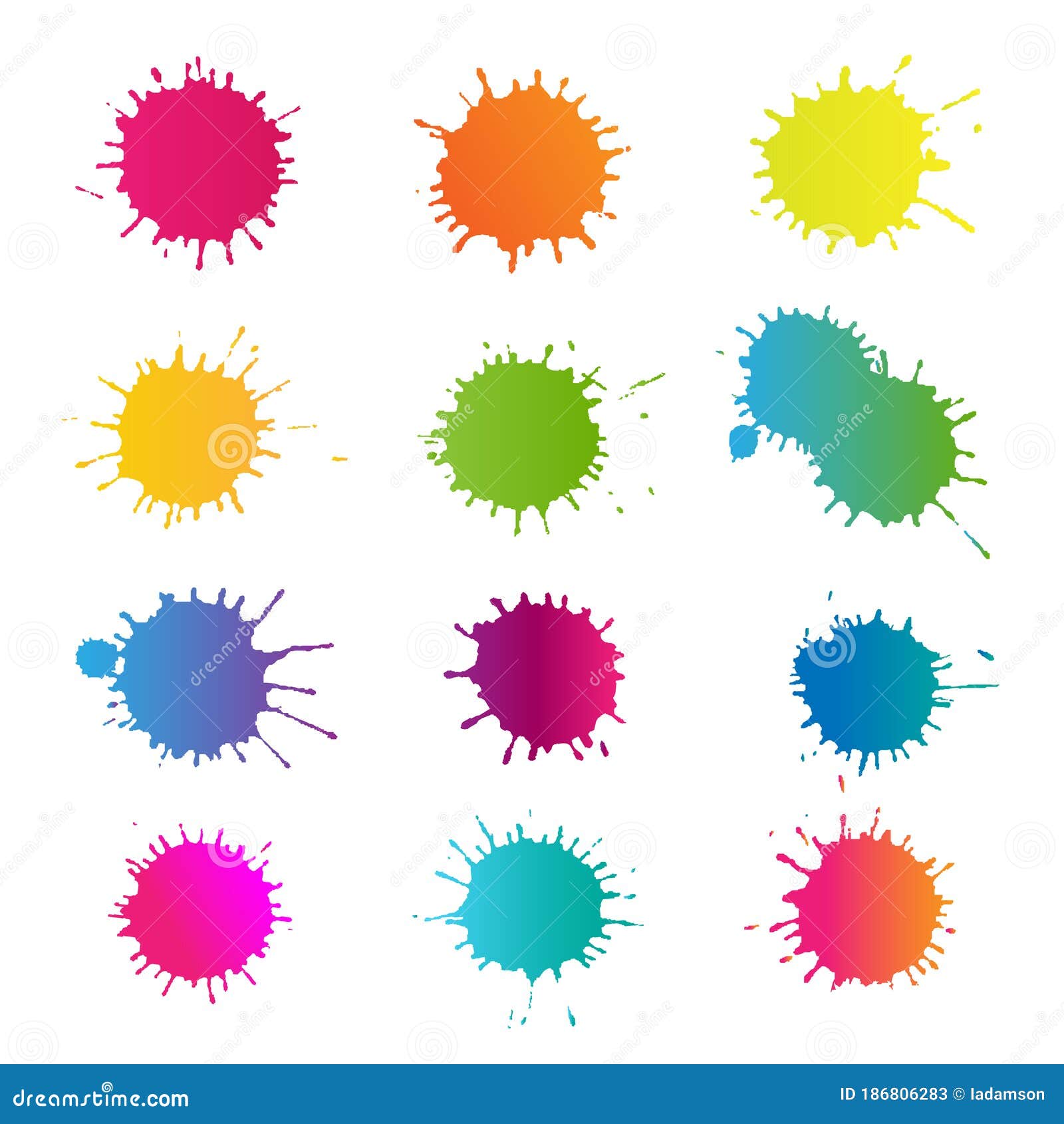 Colorful Stain Set Isolated Stock Vector - Illustration of graphical ...
